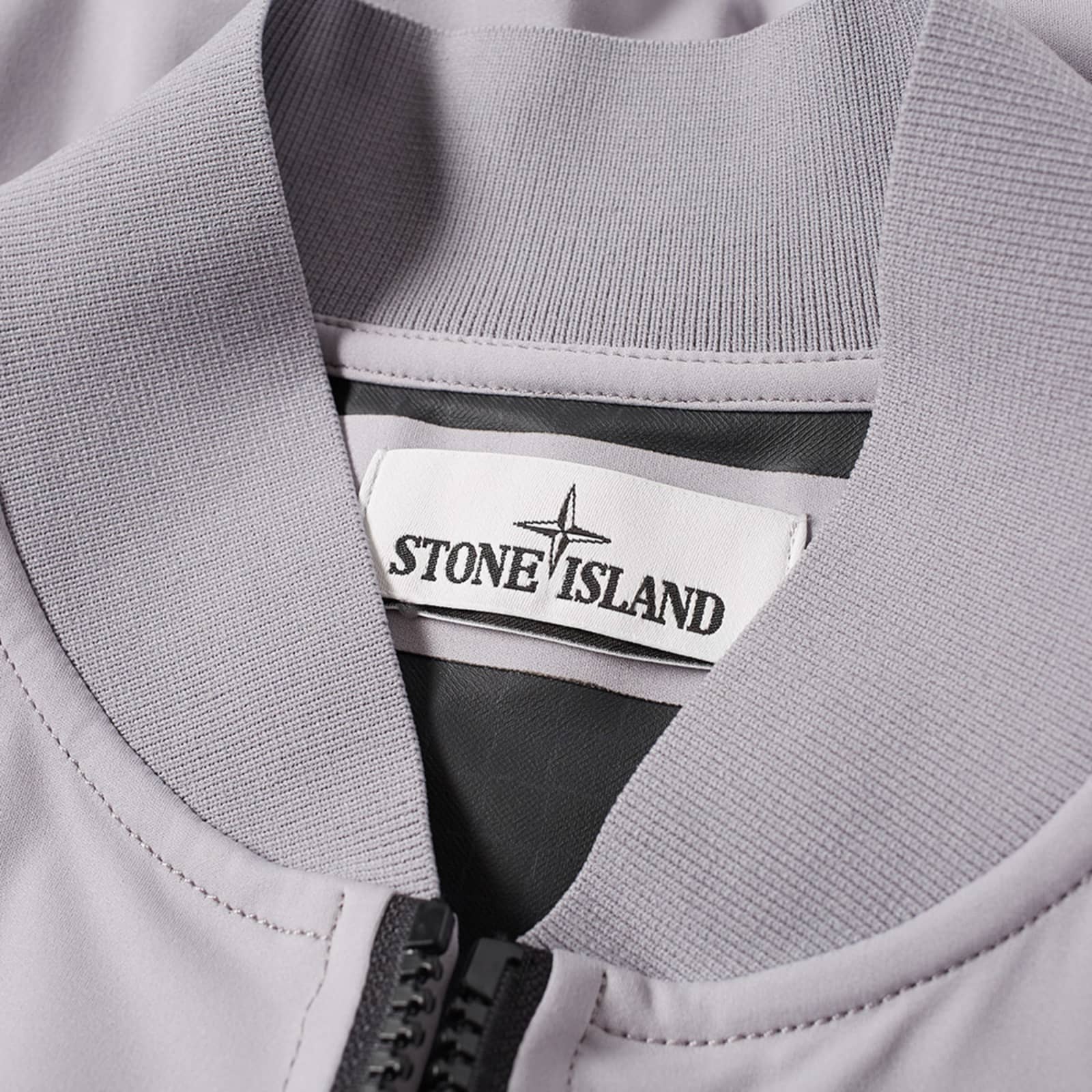 Stone Island Light Soft Shell SI Check Grid Bomber Jacket Lavender | END.