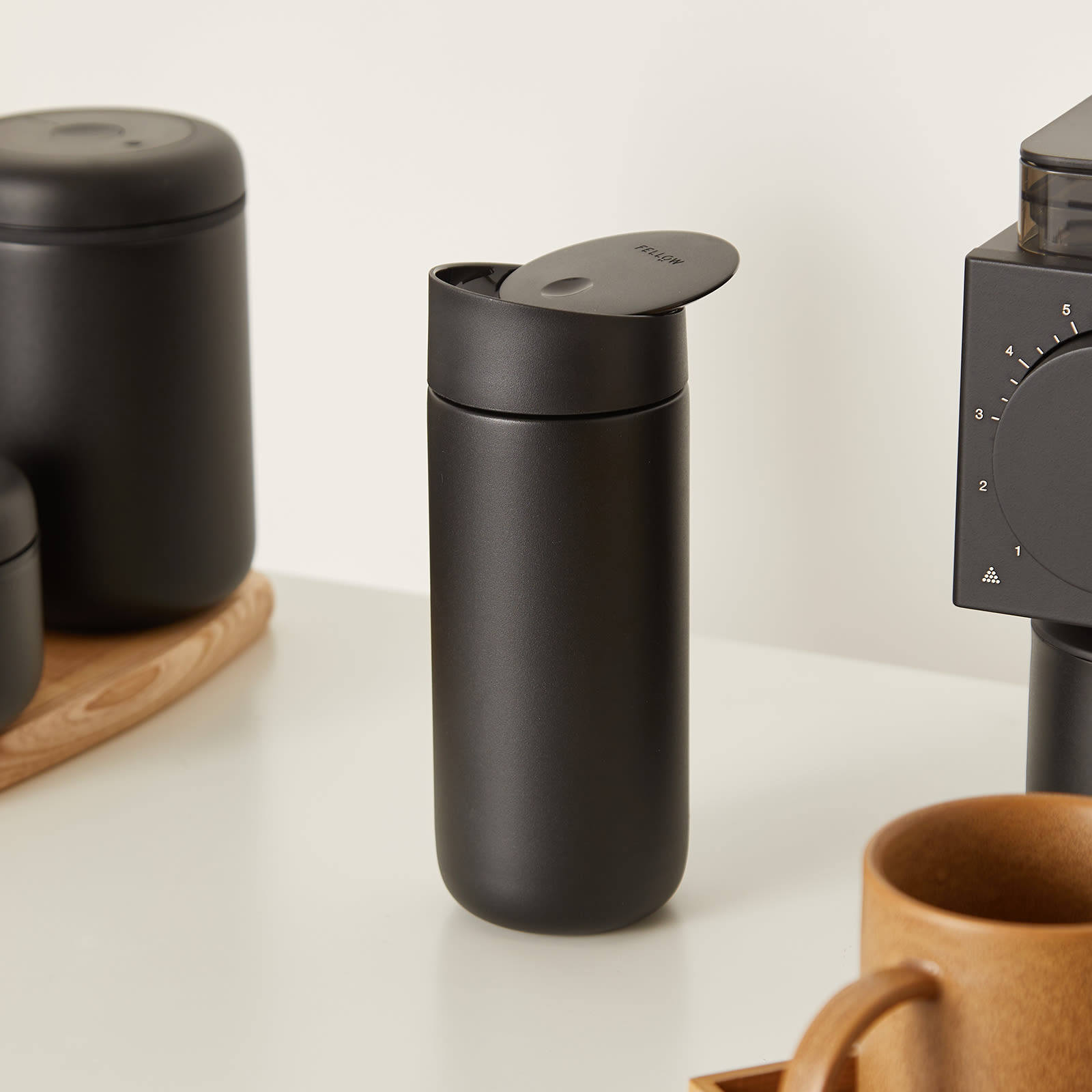 Fellow Carter Move Mug + Slide-Lock Lid - 16oz Matte Black | END. (GB)