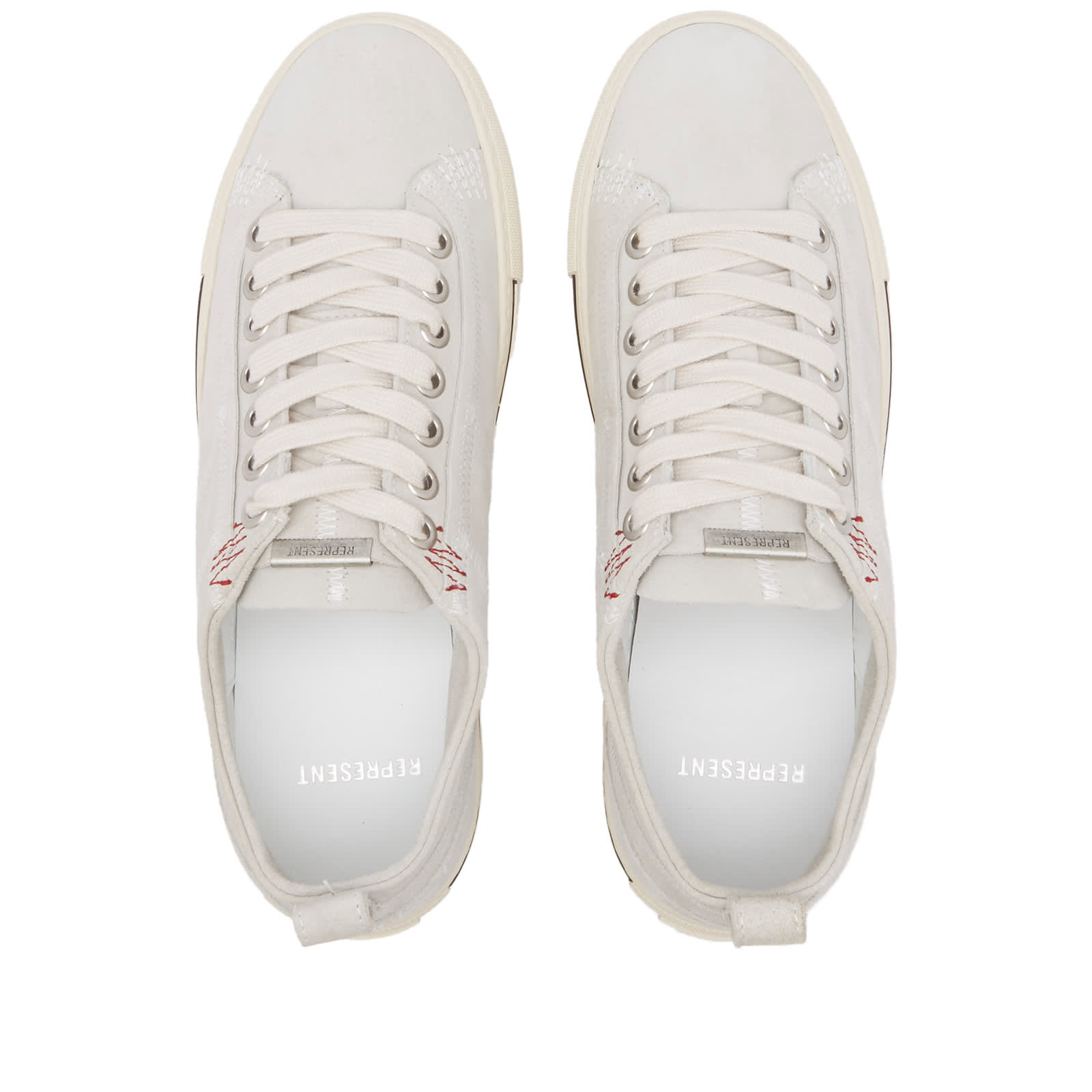 Represent Alpha Low Suede Sneaker Vintage White | END. (US)
