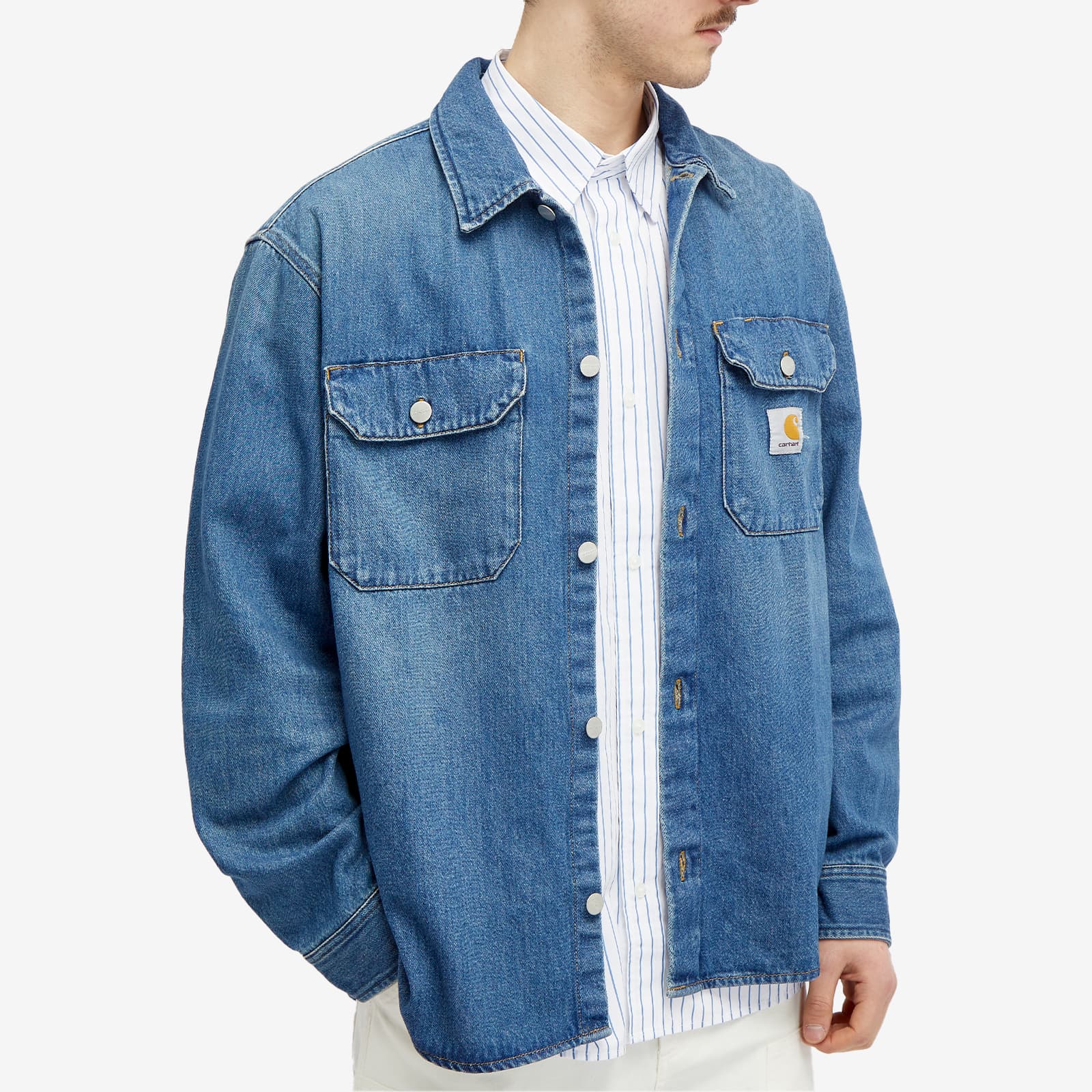 Carhartt WIP Harvey Denim Shirt Jacket Blue Dark Used Wash | END.