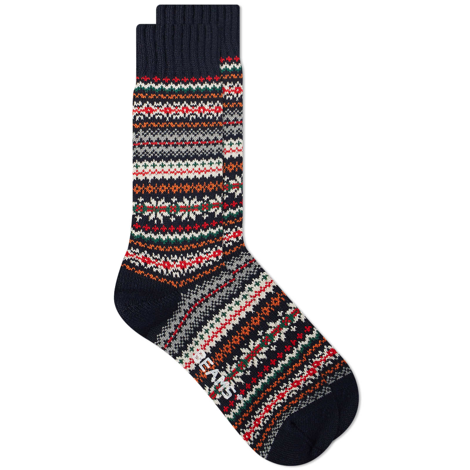 Beams Plus Fair Isle Sock Navy Base | END. (GB)