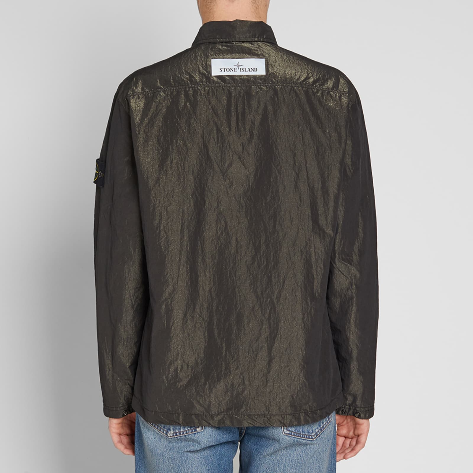 Stone Island Reflective Sleeve Metal GD Shirt Jacket Black | END. (US)