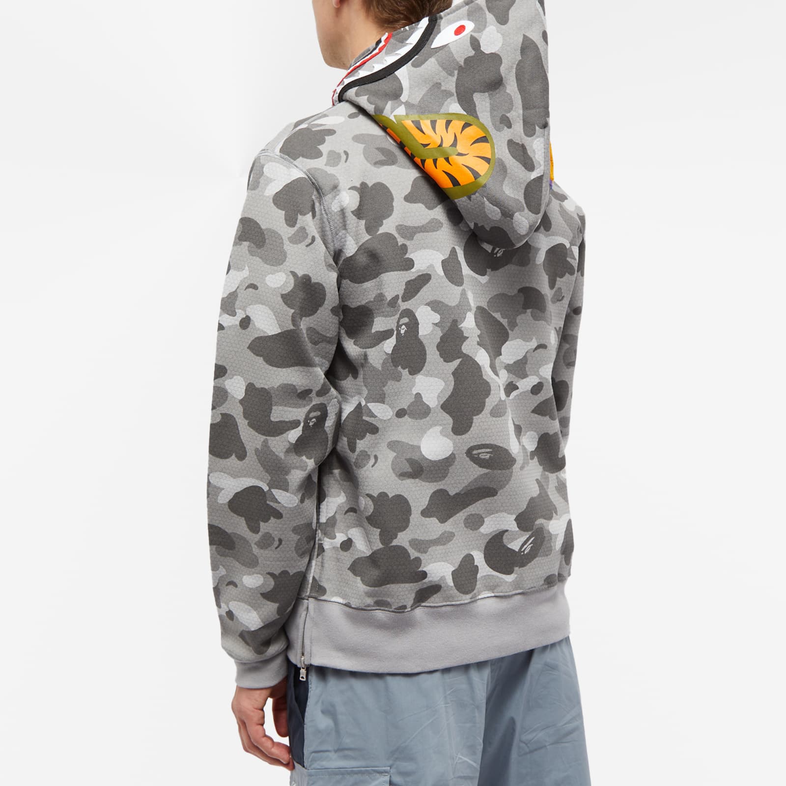 A Bathing Ape Honeycomb Camo Shark Full Zip Hoody Grey | END. (GB)