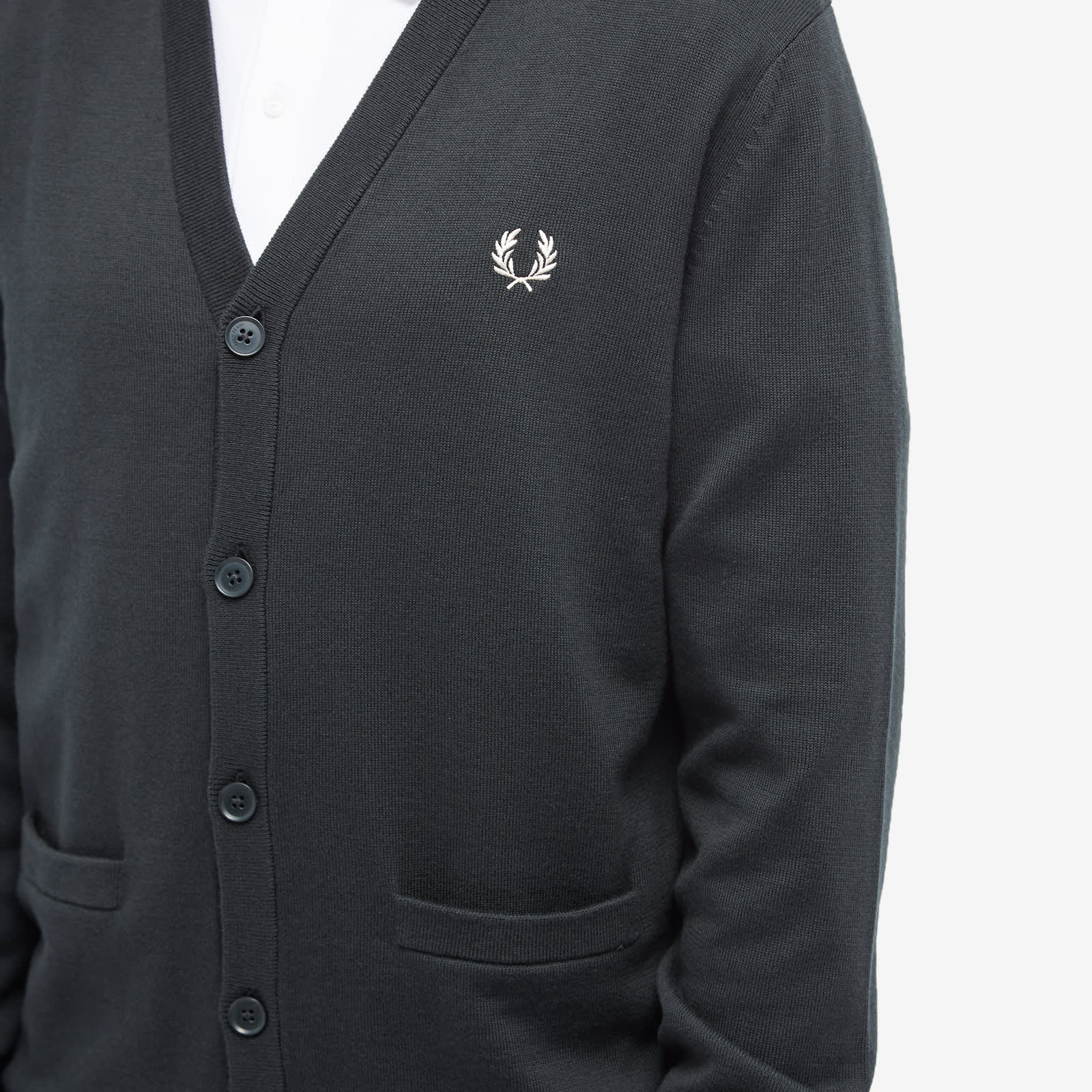 Fred Perry Merino Cardigan Night Green | END. (US)