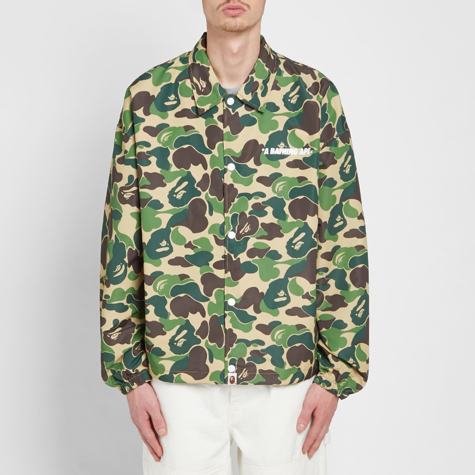 A Bathing Ape ABC Camo Relaxed Coach Jacket Green | END. (US)