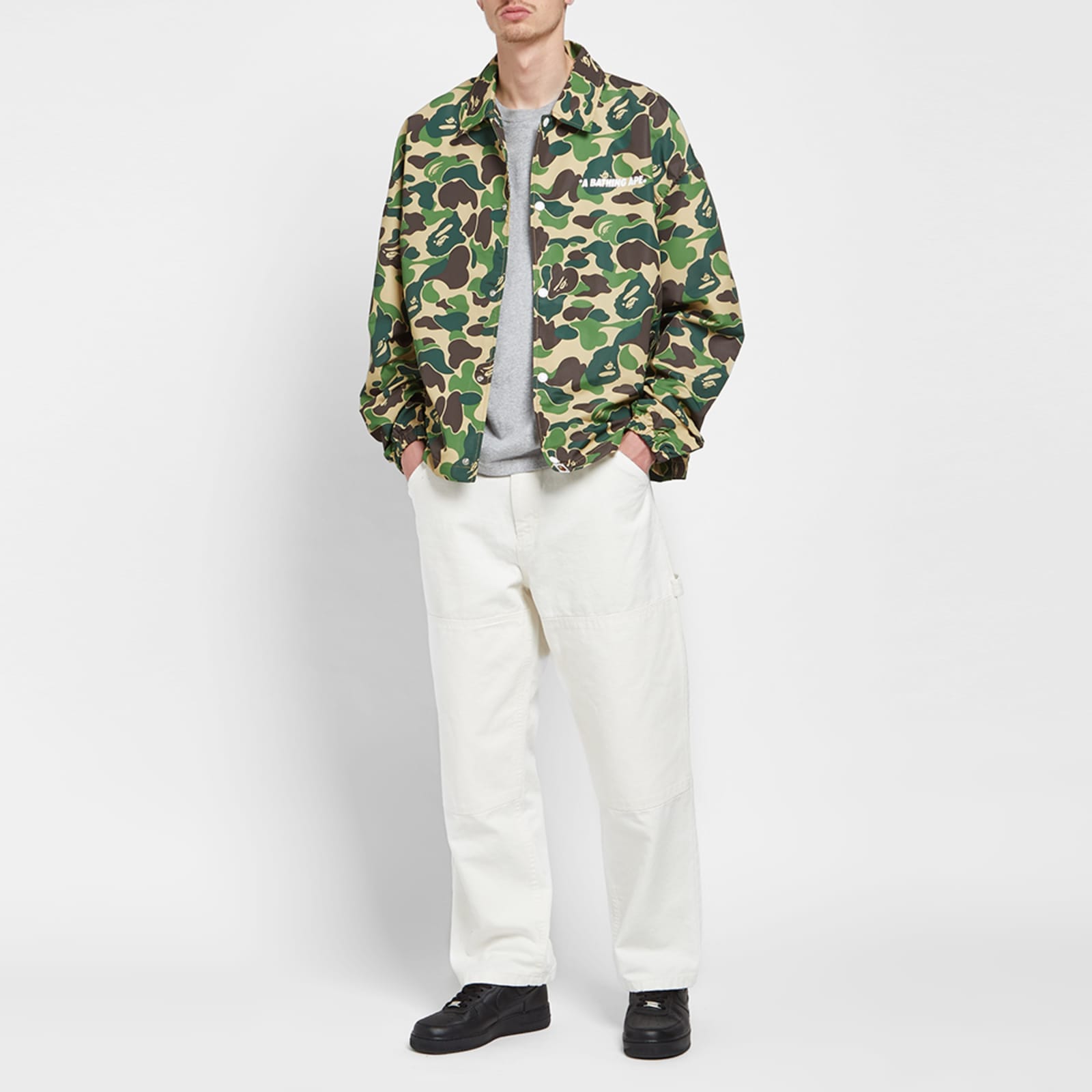 A Bathing Ape ABC Camo Relaxed Coach Jacket Green | END. (US)