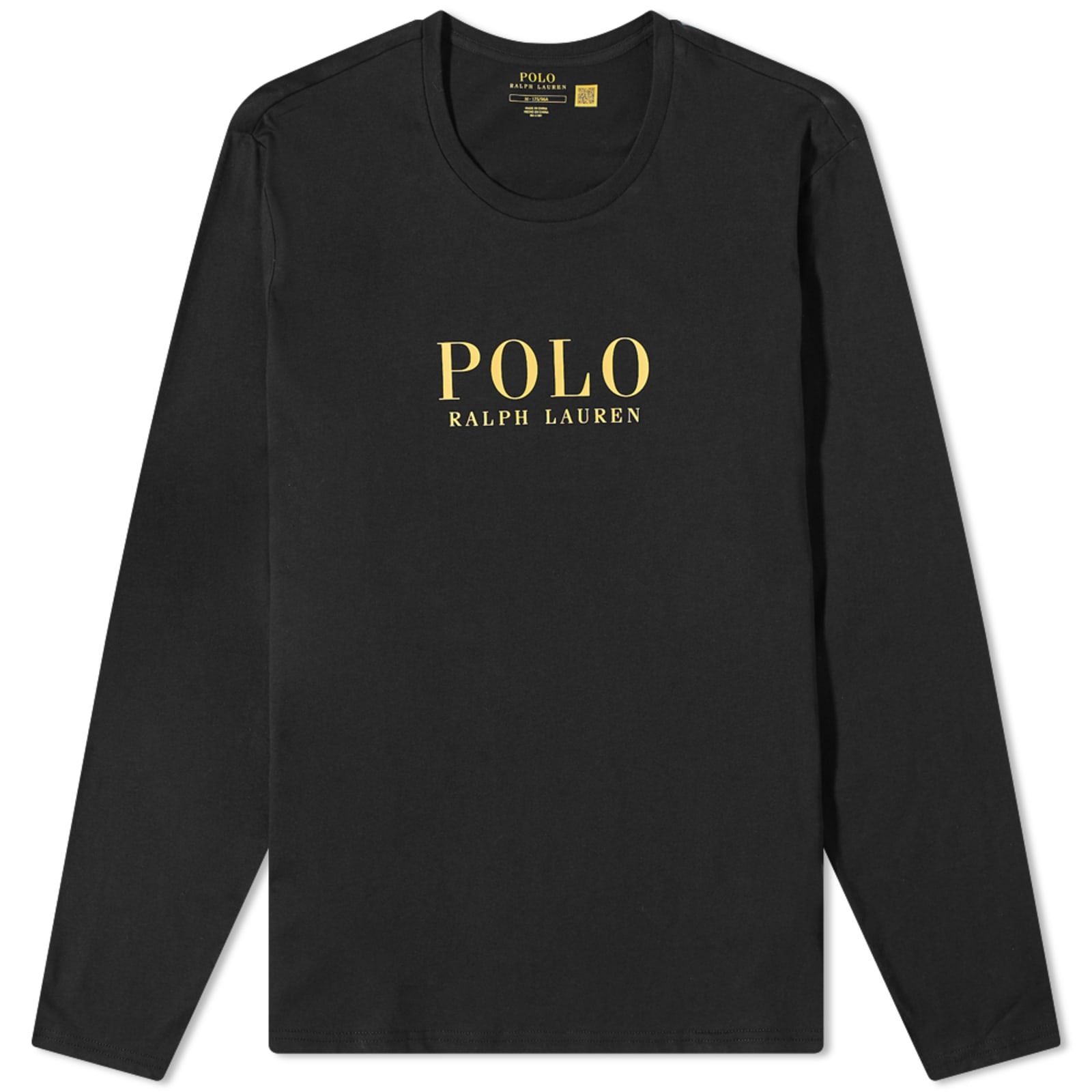 Polo Ralph Lauren Long Sleeve Logo Lounge T Shirt Polo Black Boxed Logo
