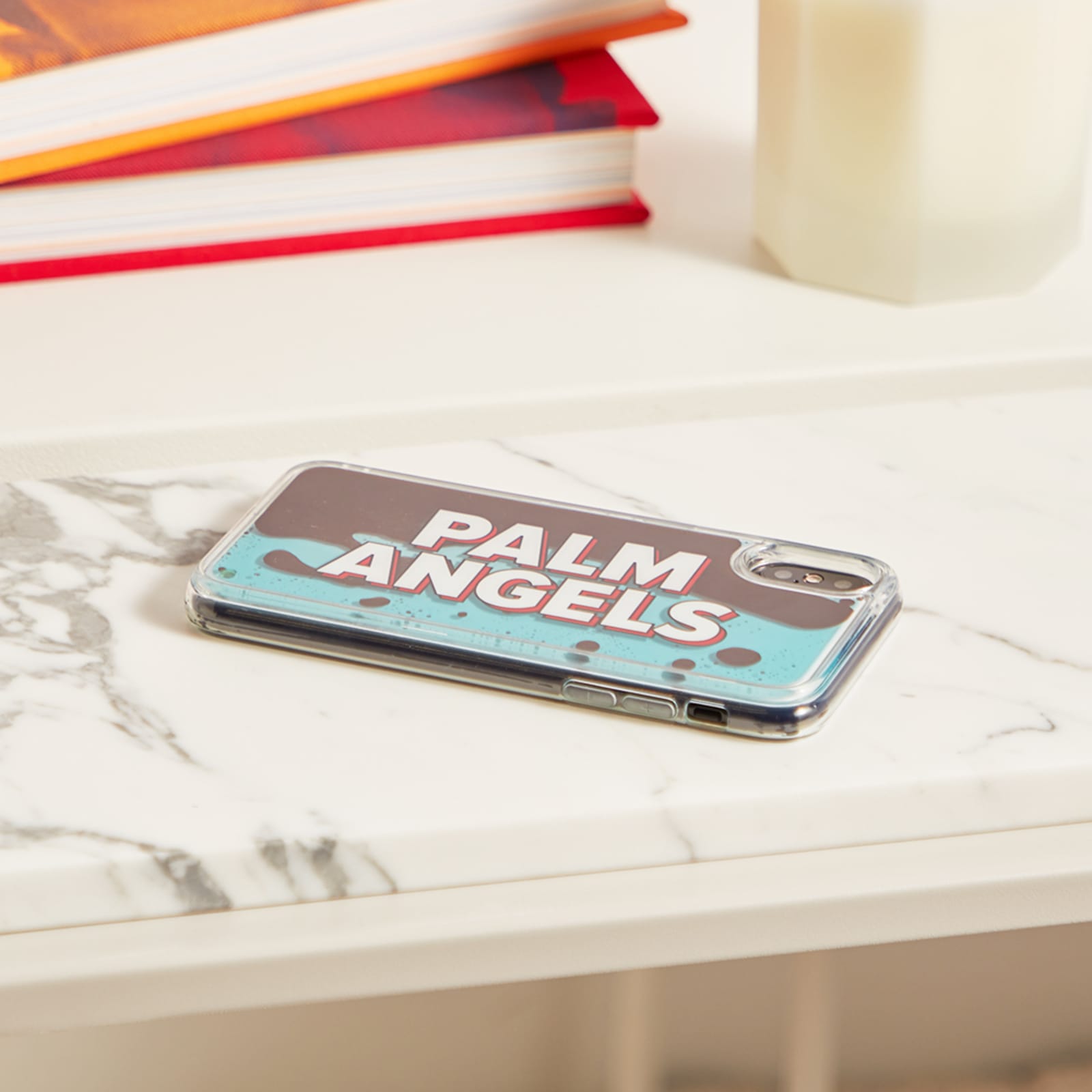 Palm Angels Liquid Logo iPhone X Case Blue | END.