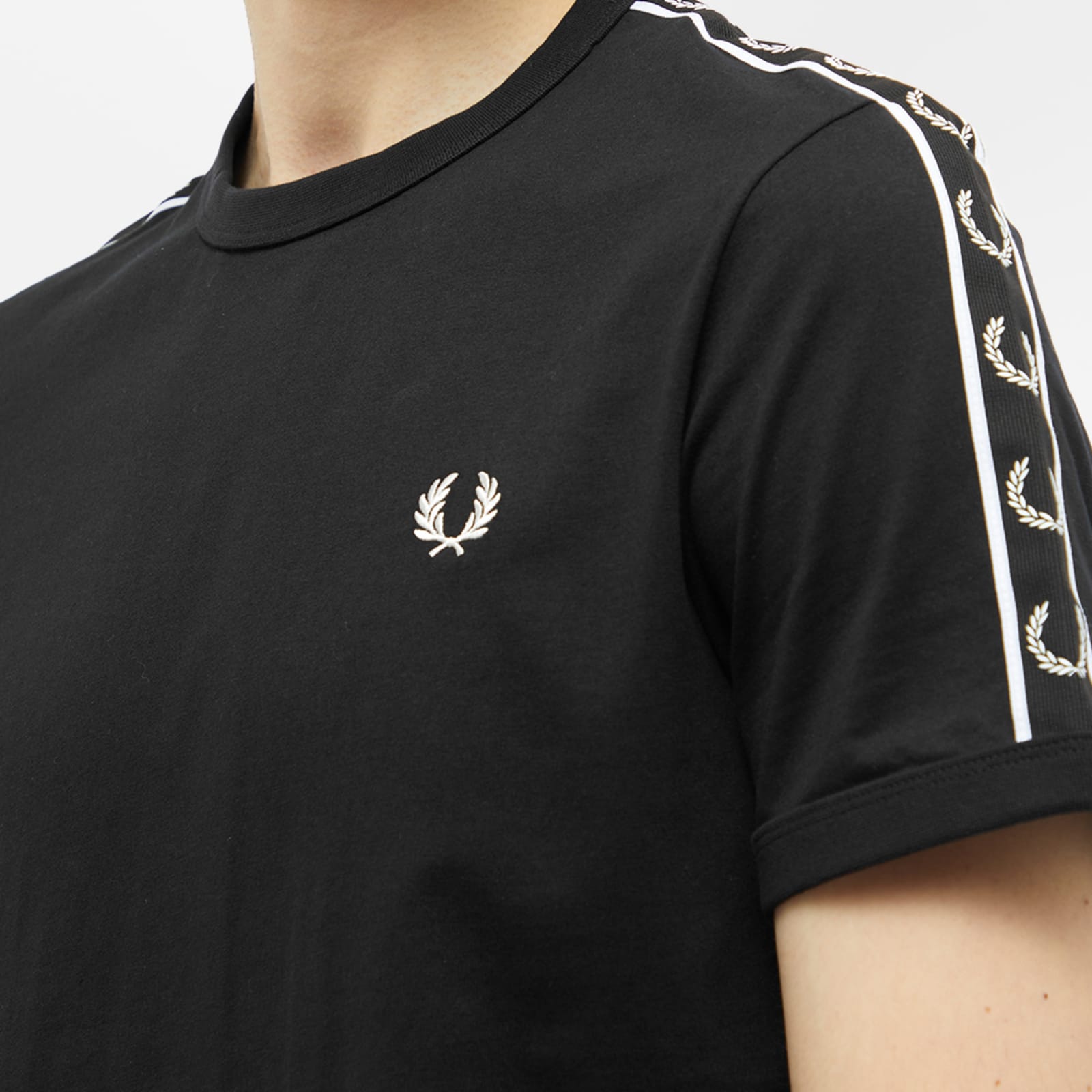Fred Perry Taped Ringer T-Shirt Black & Black | END. (GB)
