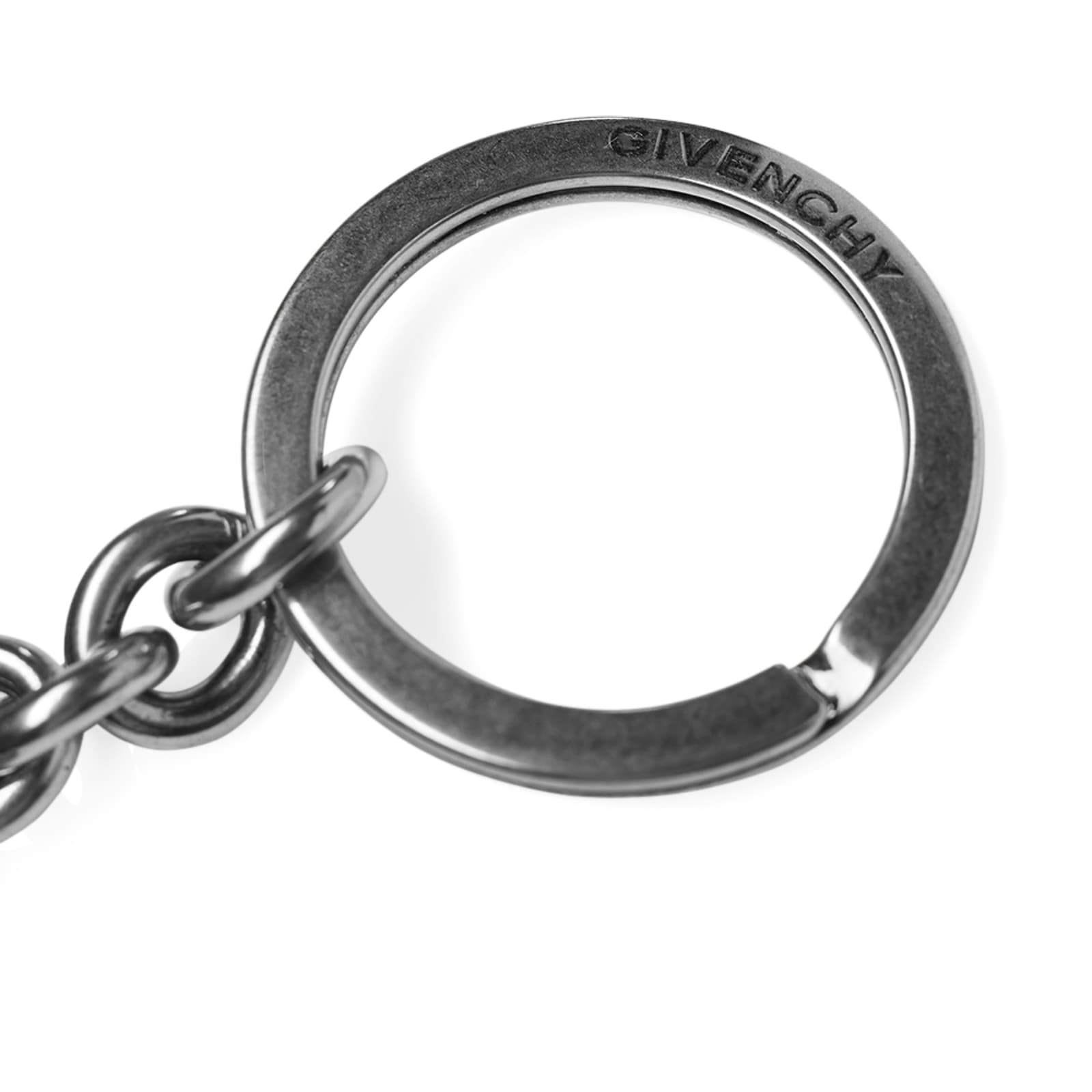 Givenchy 4G Logo Engraved Keyring Antic Silver | END.