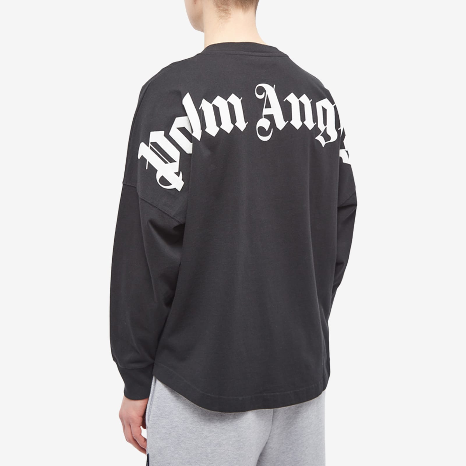 Palm Angels Long Sleeve Logo Mock Neck T-Shirt Black & White | END. (US)