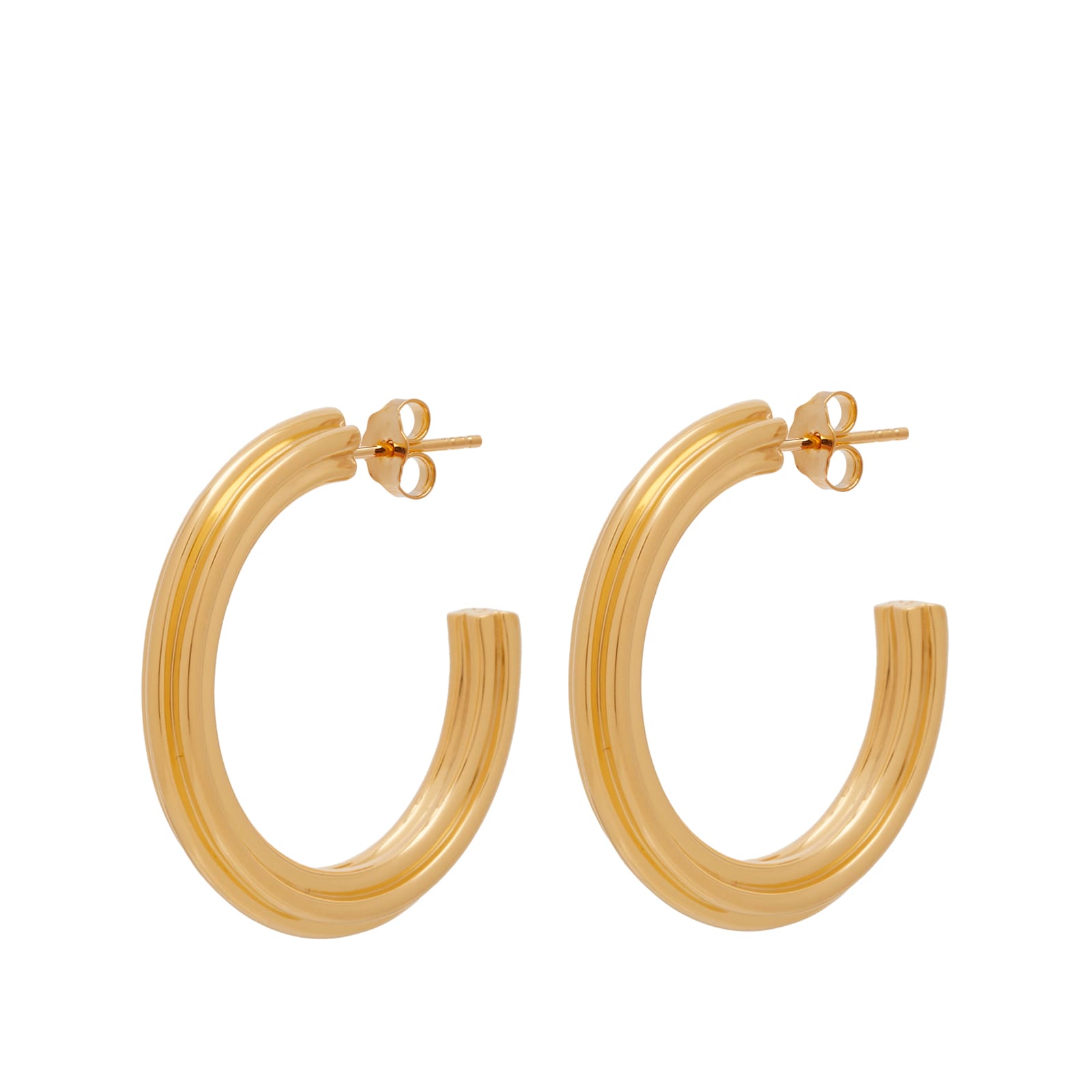 Missoma Ridge Large Hoop Earrings Gold | END.