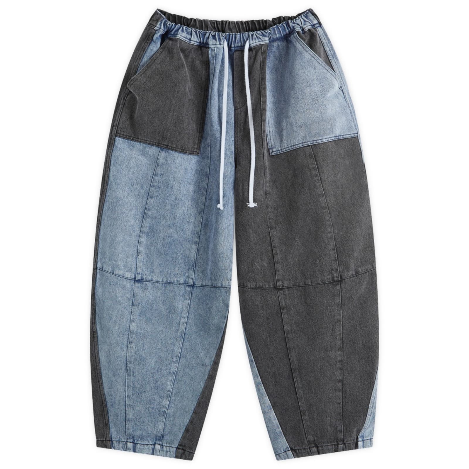 Anglan Denim Mix Fatigue Balloon Pants Blue & Grey | END. (US)