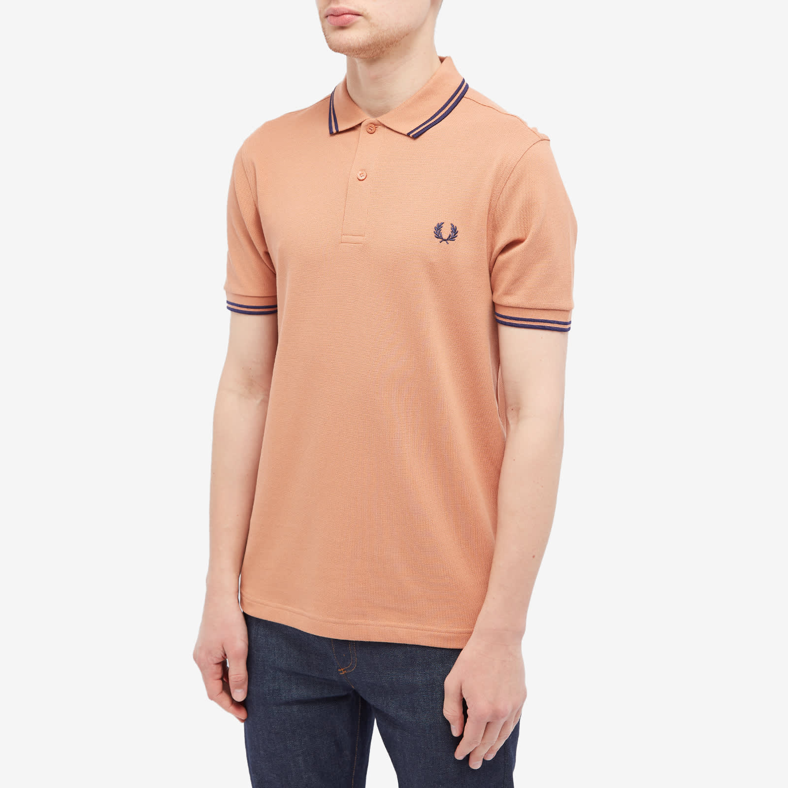 Fred Perry Twin Tipped Polo Light Rust & French Navy | END. (US)