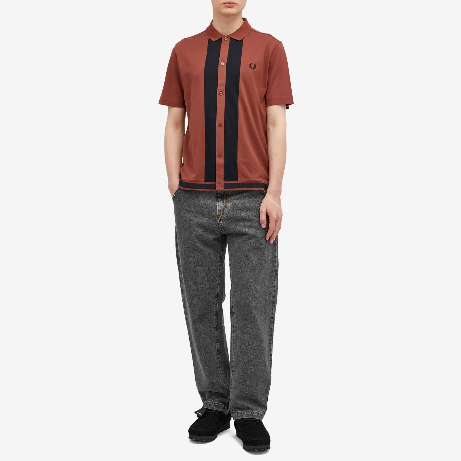 Fred Perry Panel Polo Shirt Whisky Brown | END. (US)