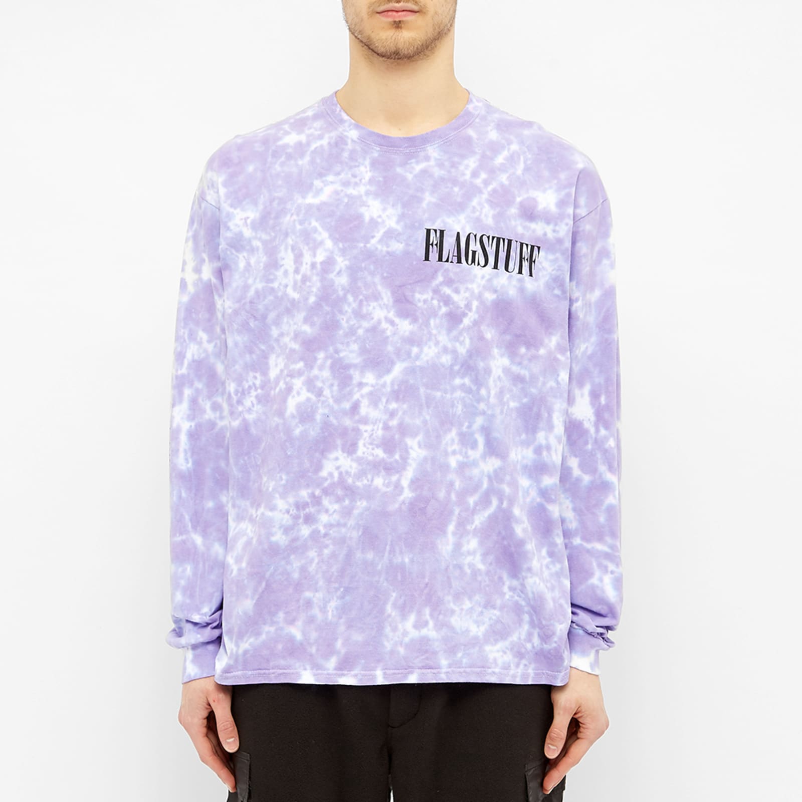 FLAGSTUFF Tie Dye Fade Away Long Sleeve T-Shirt Tie Dye Purple | END. (US)