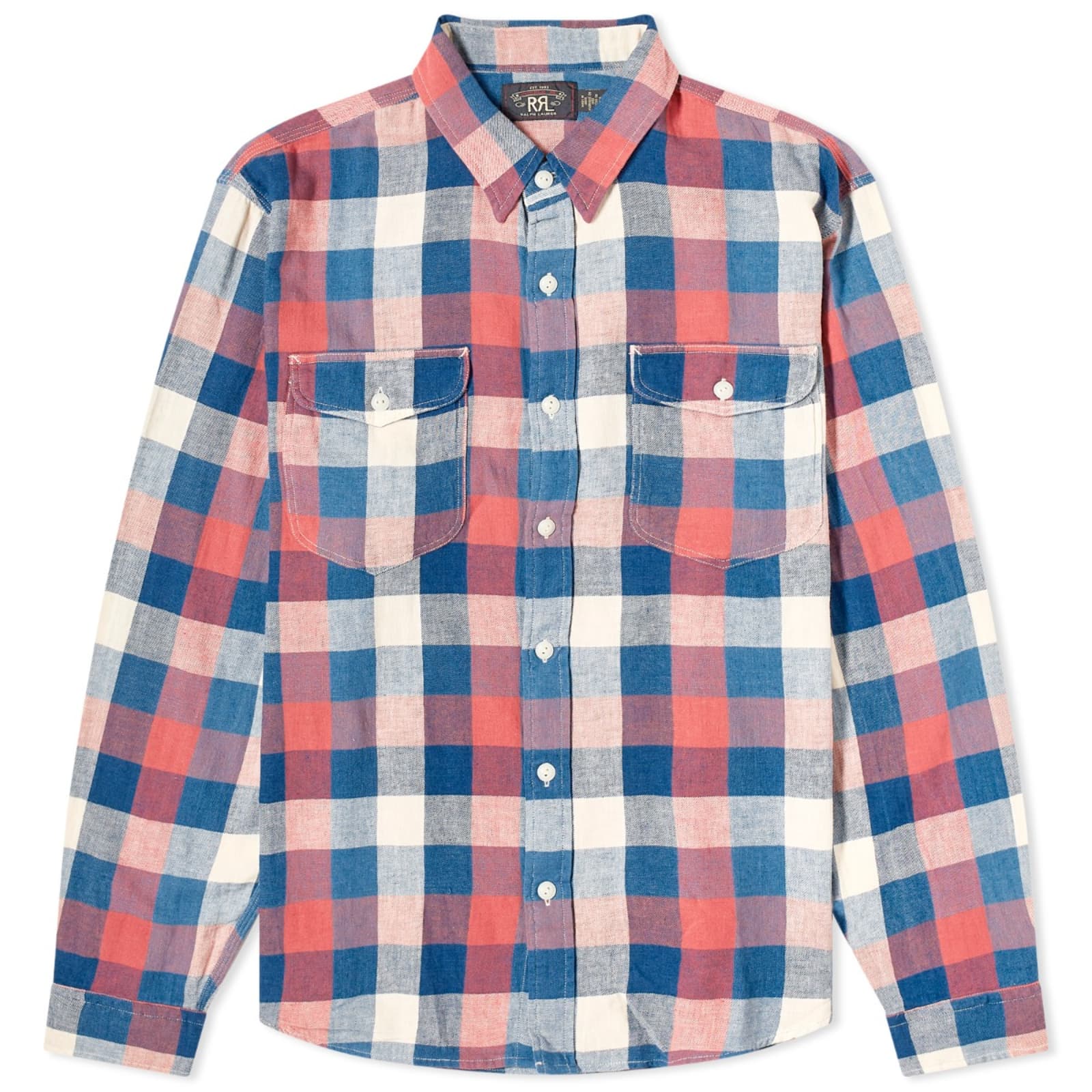 RRL Lee Western Check Shirt Red & Indigo | END. (US)