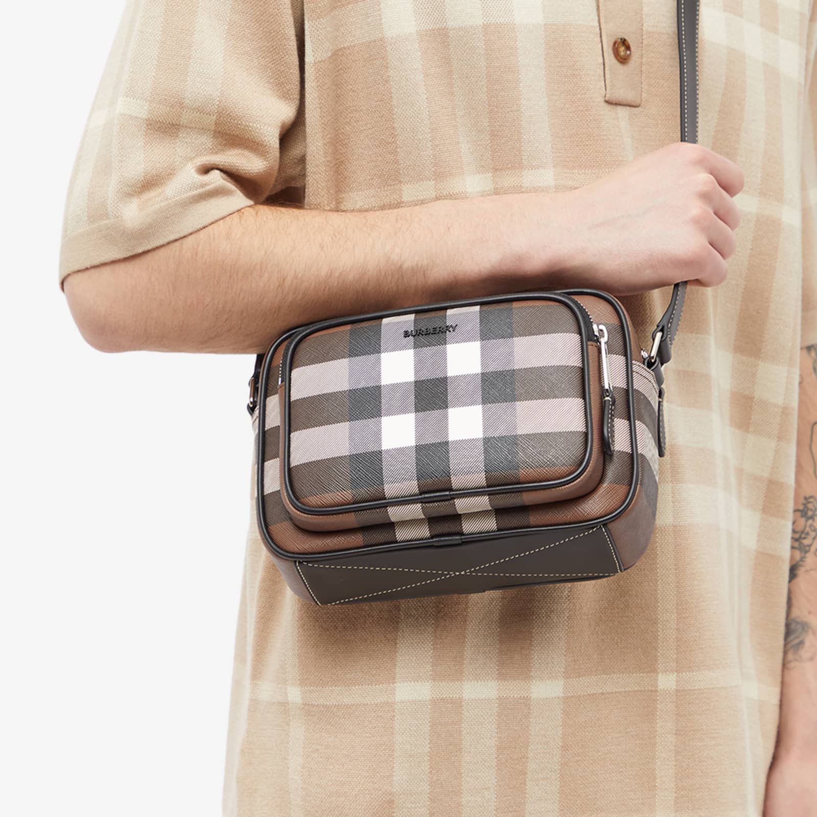 Burberry Paddy Giant Check Shoulder Bag Dark Birch Brown | END. (GB)