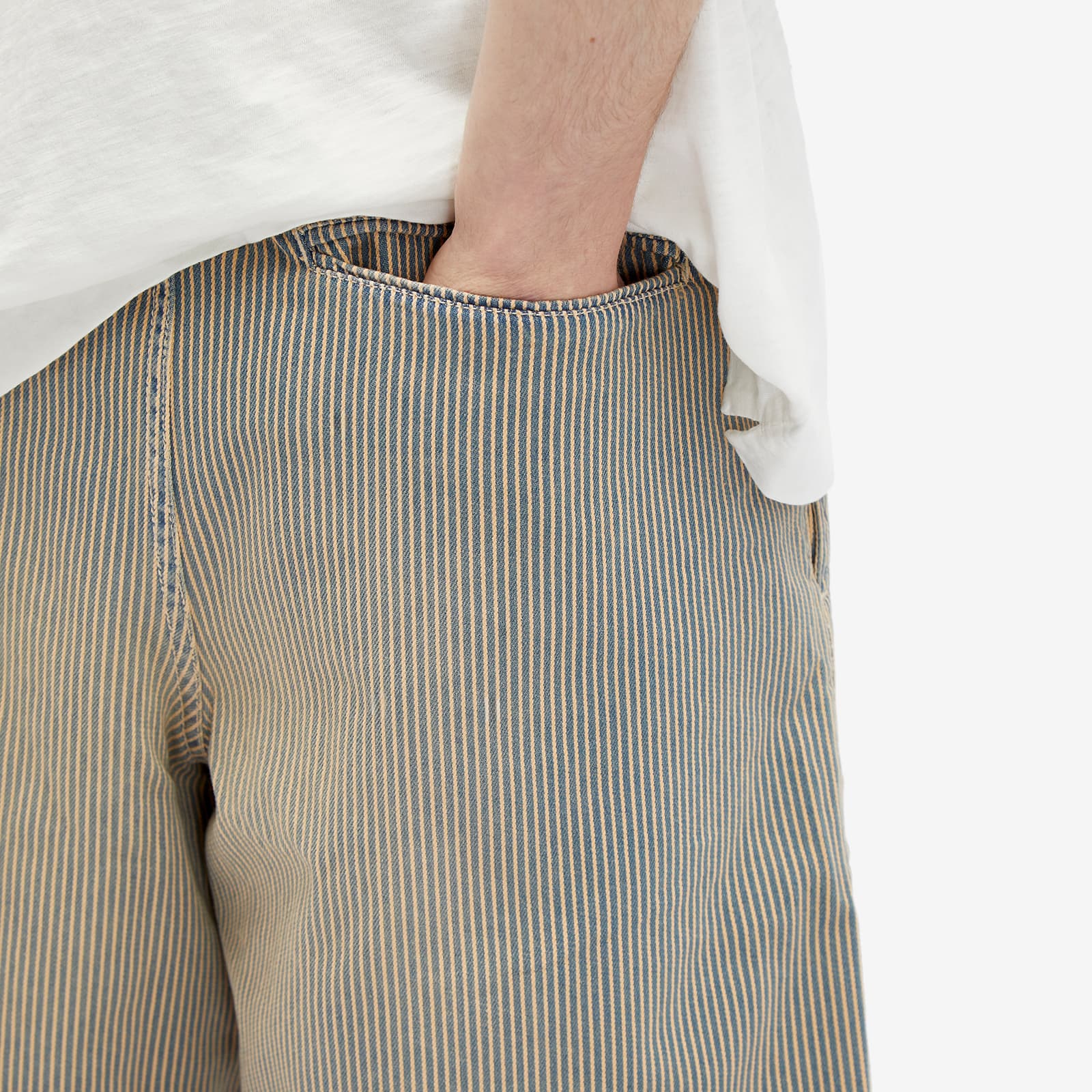 YMC Hickory Stripe Jay Shorts Navy & Brown | END. (GB)