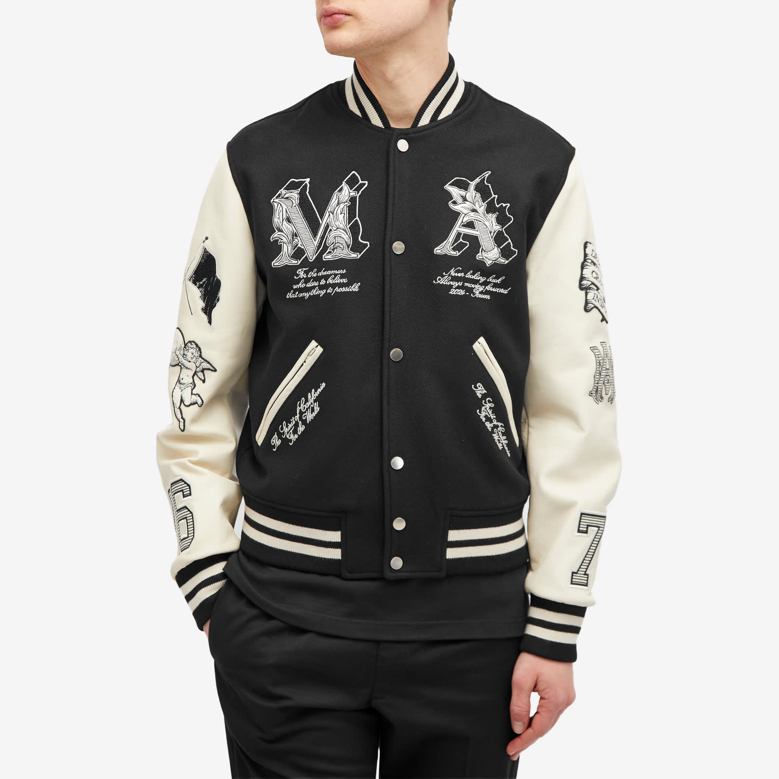 AMIRI MA Angel Varsity Jacket Black | END. (JP)