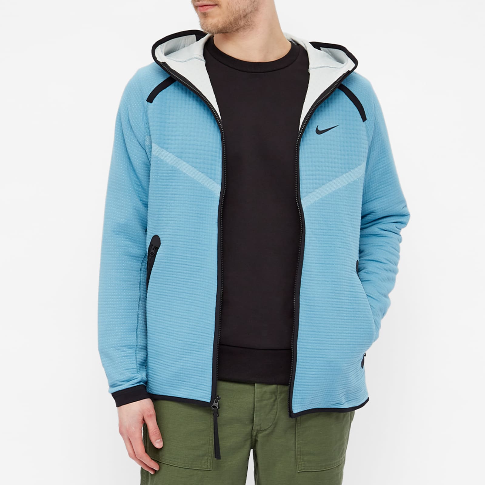Nike Tech Pack Windrunner Zip Hoodie Cerulean, Light Silver & Black ...