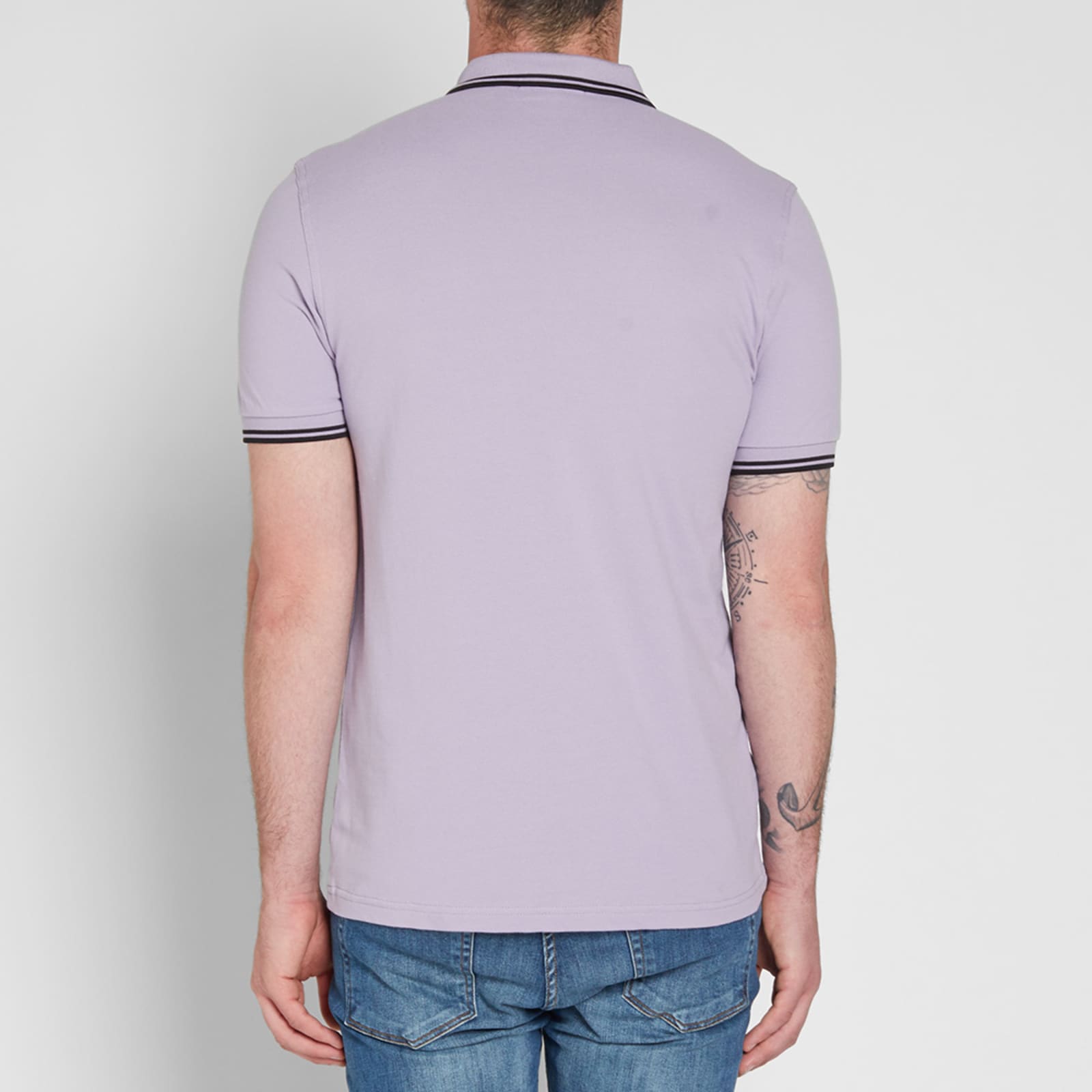 Fred Perry Slim Fit Twin Tipped Polo Lilac & Black | END. (US)