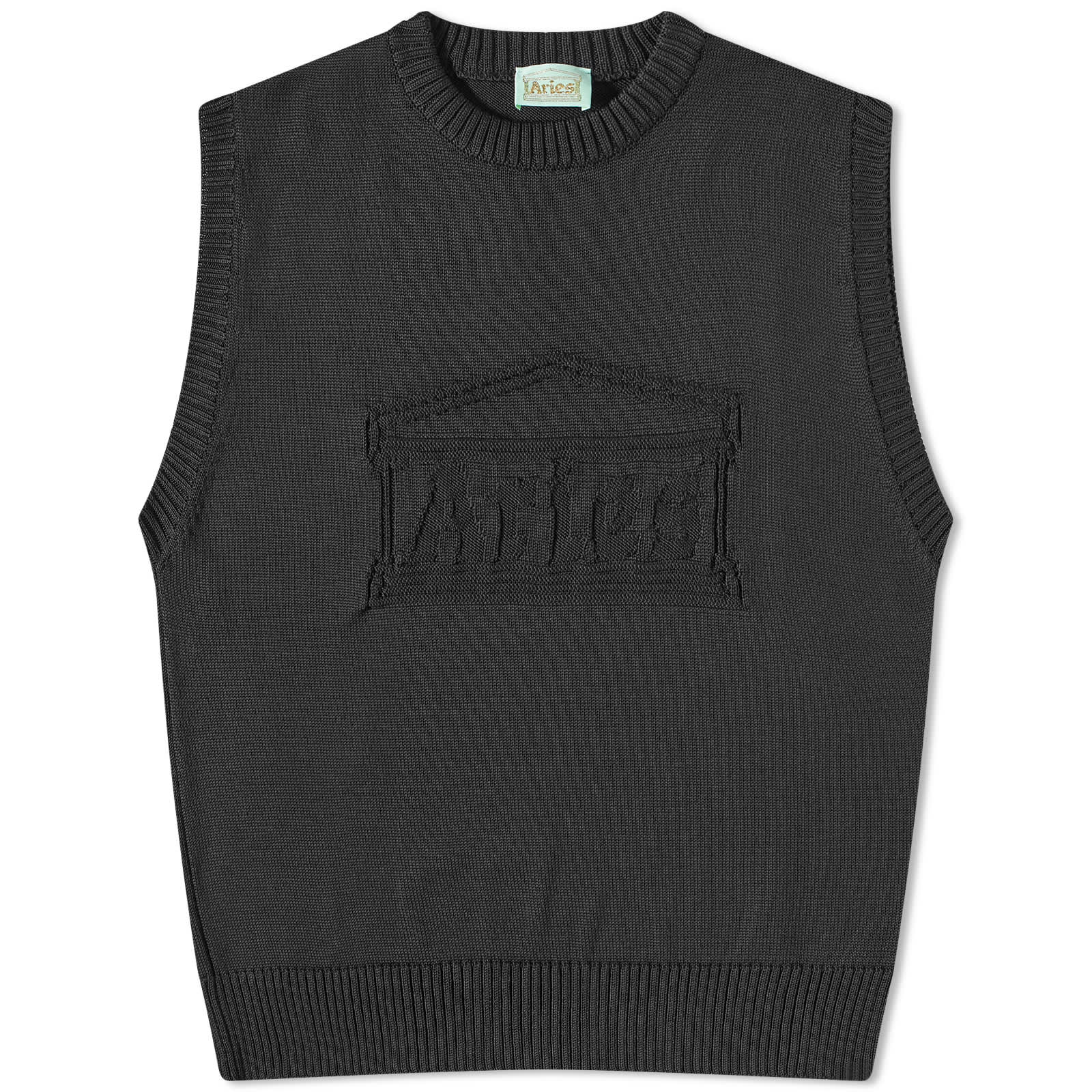Aries Recycled Reverse Knit Temple Knit Vest Black | END. (US)