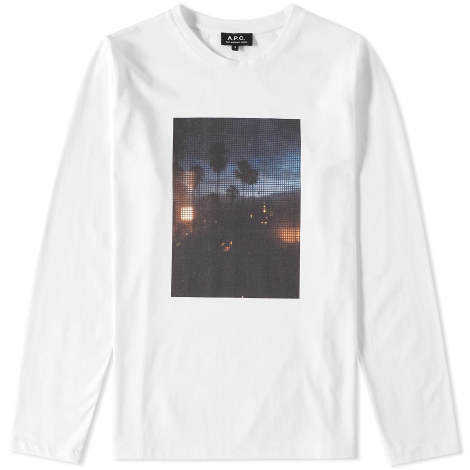 A.P.C. Long Sleeve L.A. Tee White | END. (UK)