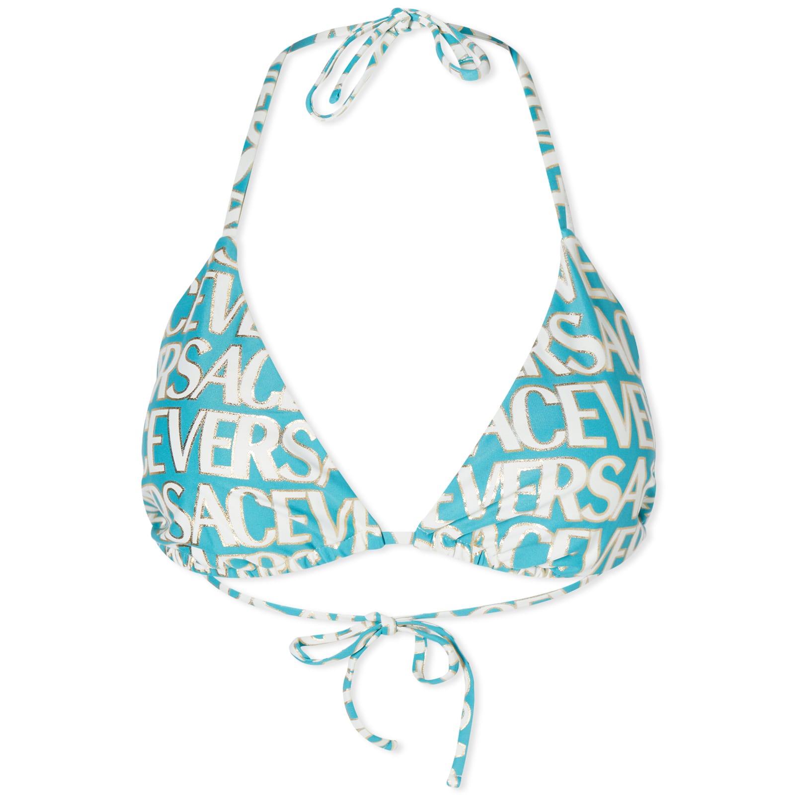 Versace All Over Logo Triangle Bikini Top Multi End Us