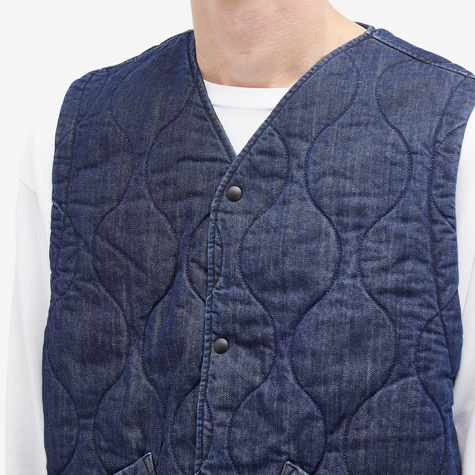 Universal Works Quilted Denim Weekend Gilet Indigo | END. (HK)