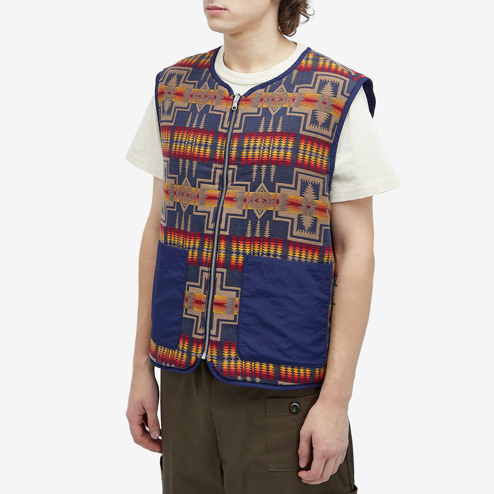 Pendleton Reversible Quilted Vest Harding Navy End Us
