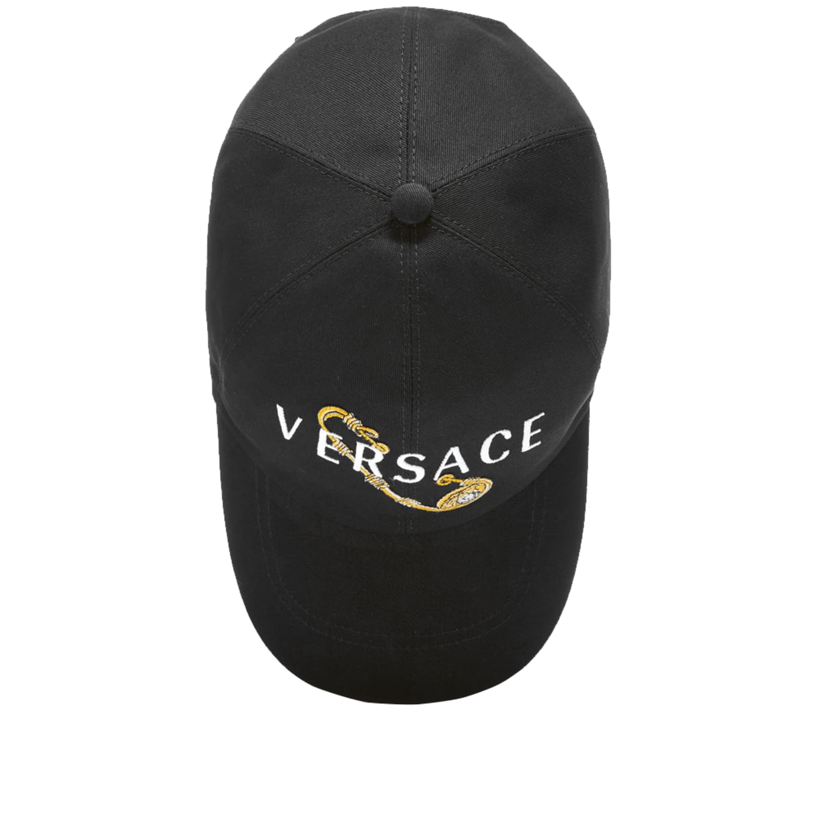 Versace Safety Pin Logo Cap Black & Gold | END.