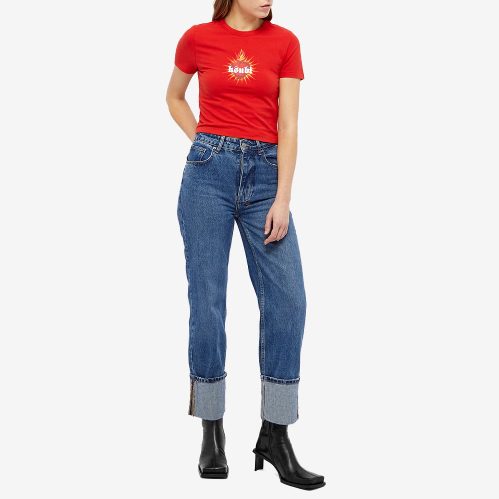 Ksubi Logo Baby Crop T-Shirt Red | END. (US)
