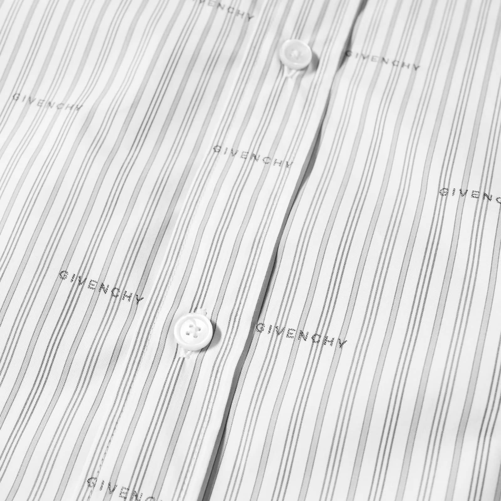 Givenchy Repeat Logo Short Sleeve Stripe Shirt Grey | END. (US)