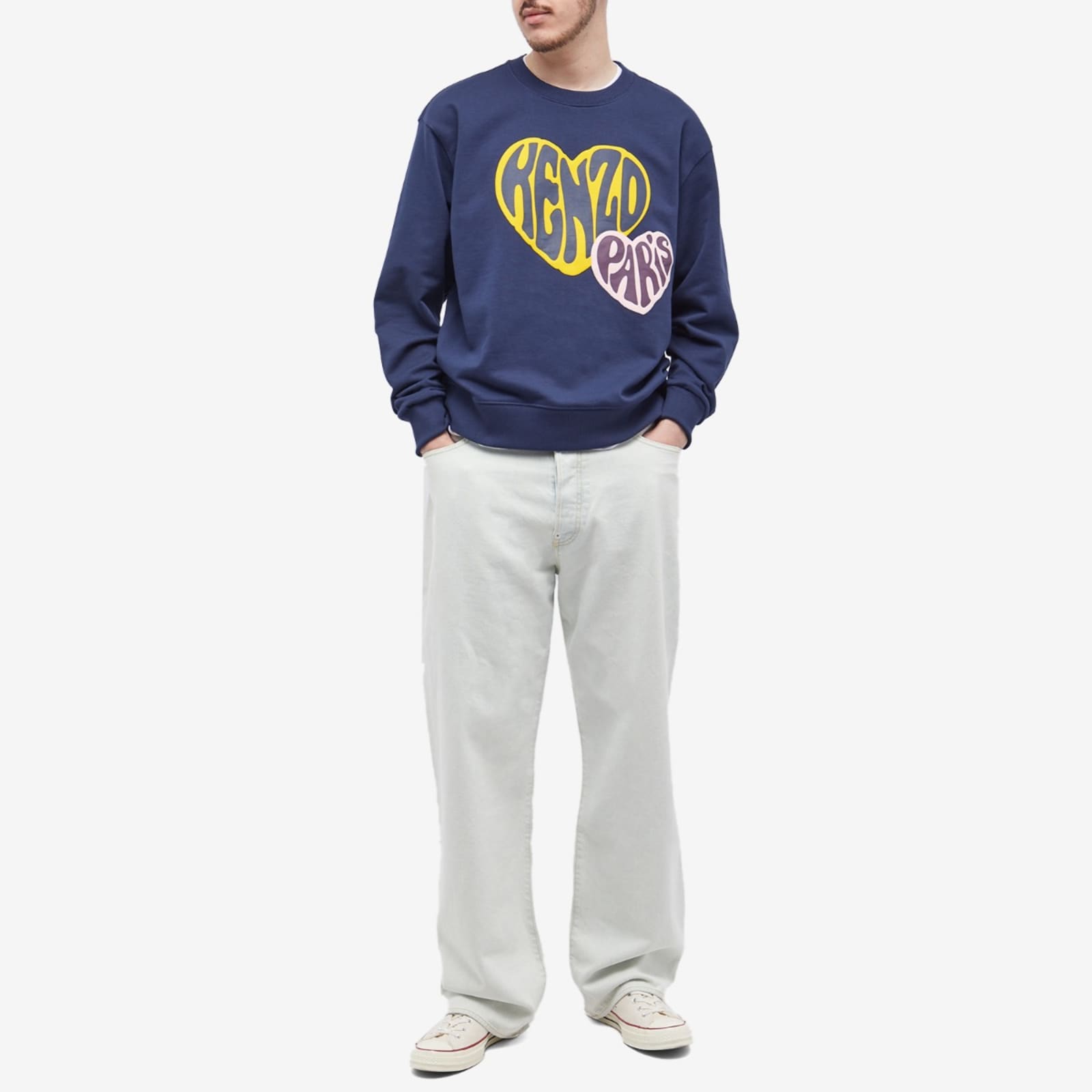Kenzo Hearts Crew Sweat Midnight Blue | END. (KR)