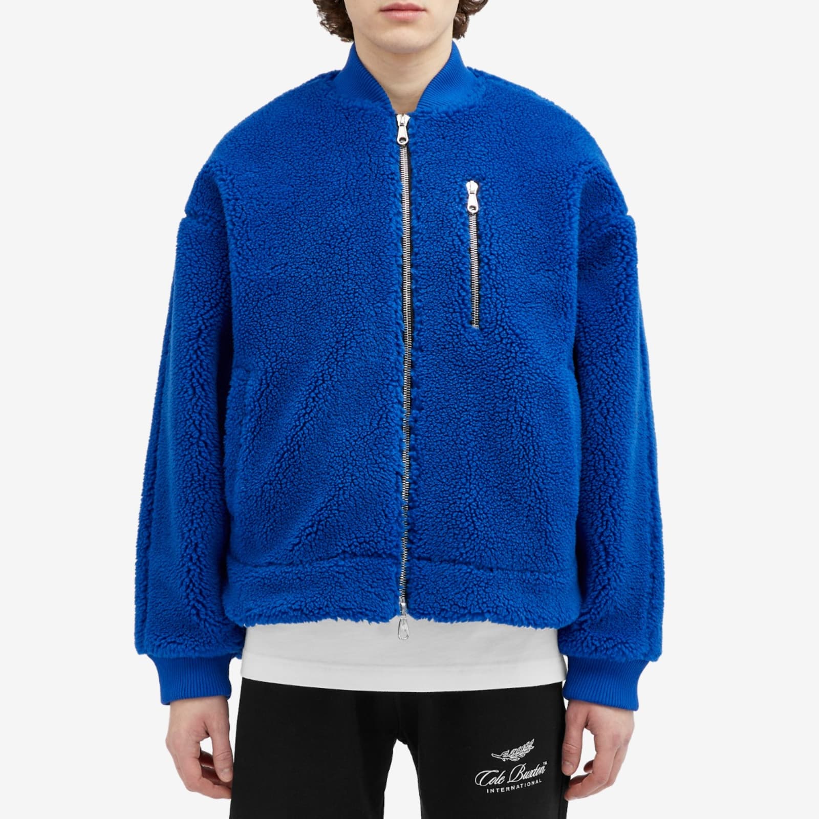 Cole Buxton Fleece Bomber Jacket Cobalt Blue | END. (GB)