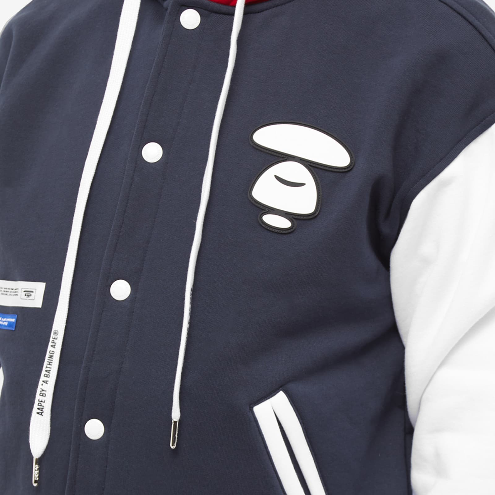 AAPE Hooded Baseball Jacket Navy | END.