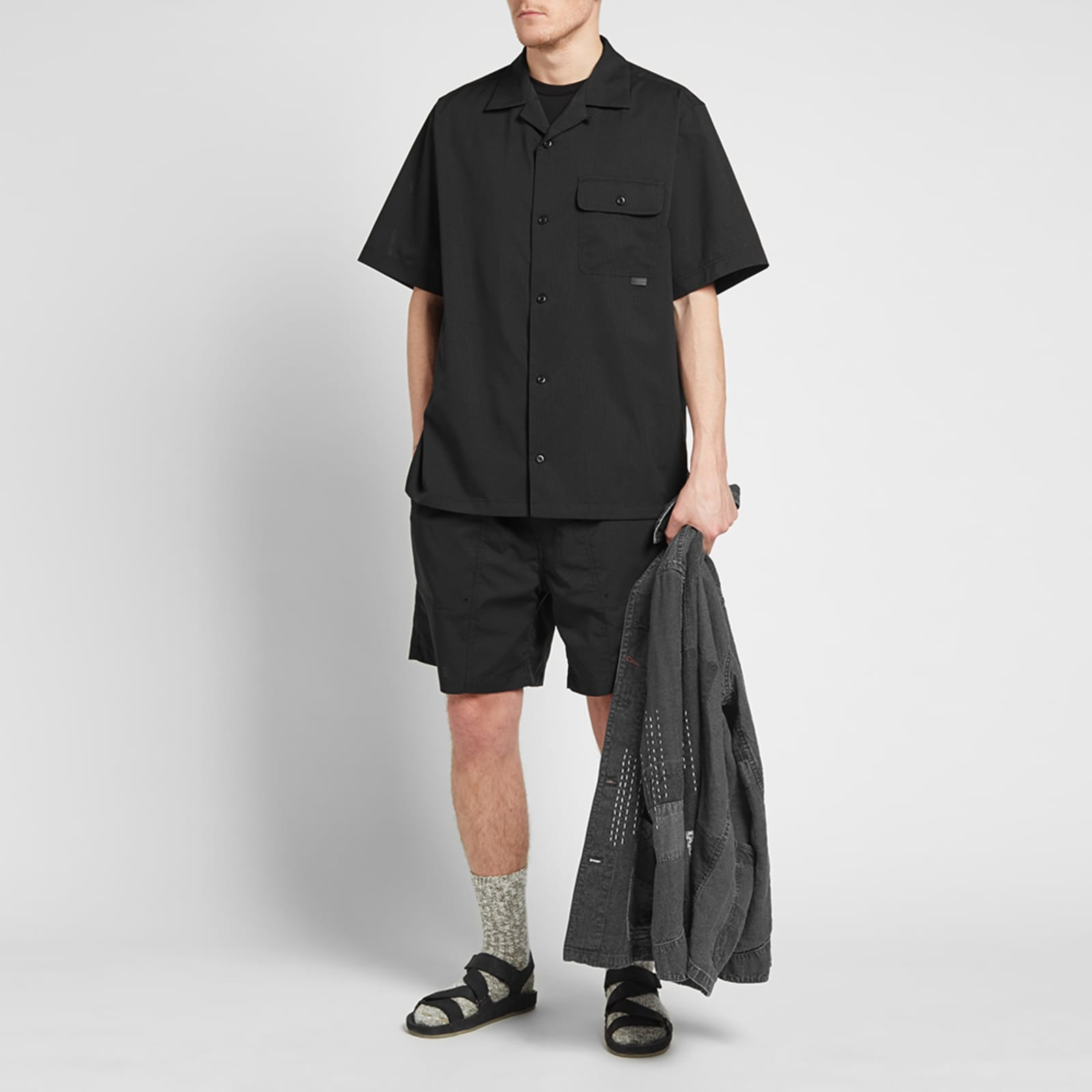 Snow Peak Quick Dry Aloha Shirt Black | END.