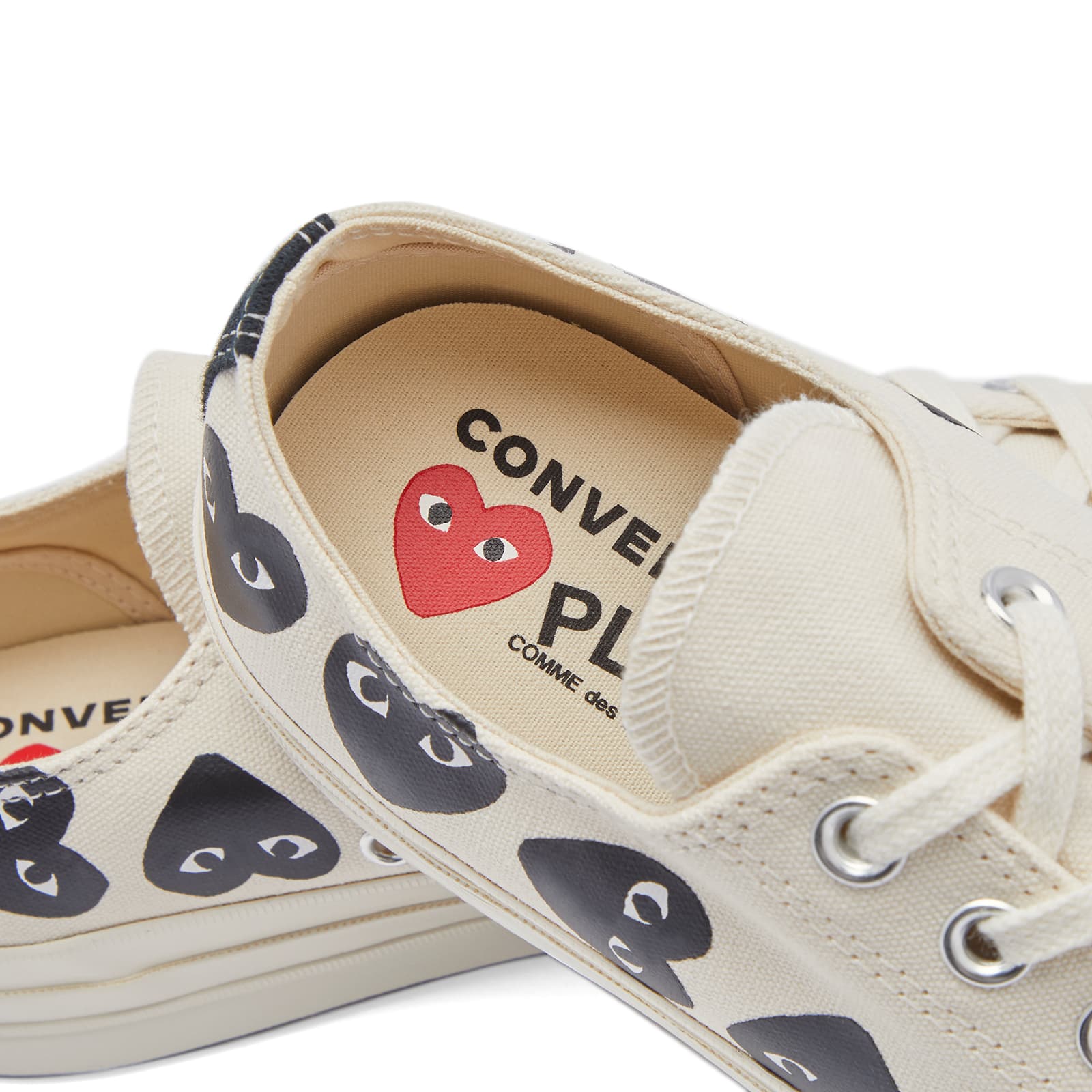 Comme des Garçons Play x Converse Multi Heart Low Sneaker Beige | END. (US)