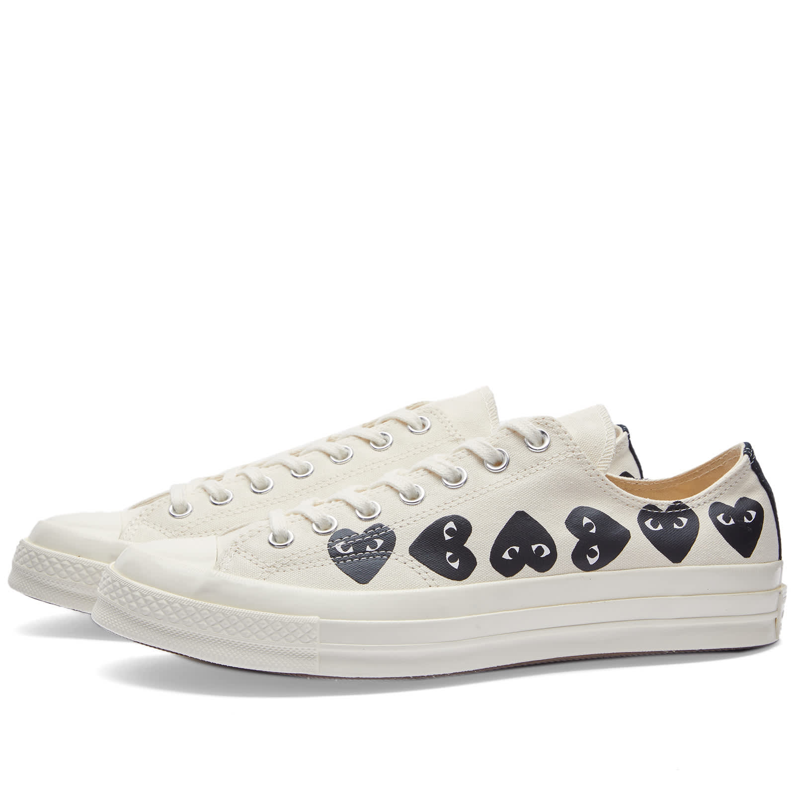 Comme des Garçons Play x Converse Multi Heart Low Sneaker Beige | END. (US)