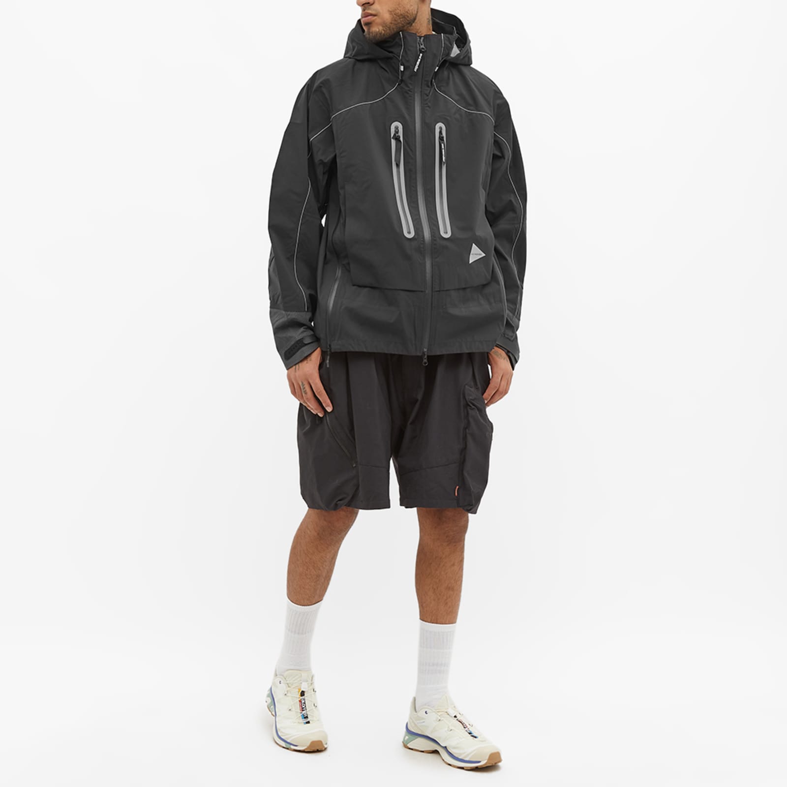 and wander Pertex Shield Rain Jacket Black | END.