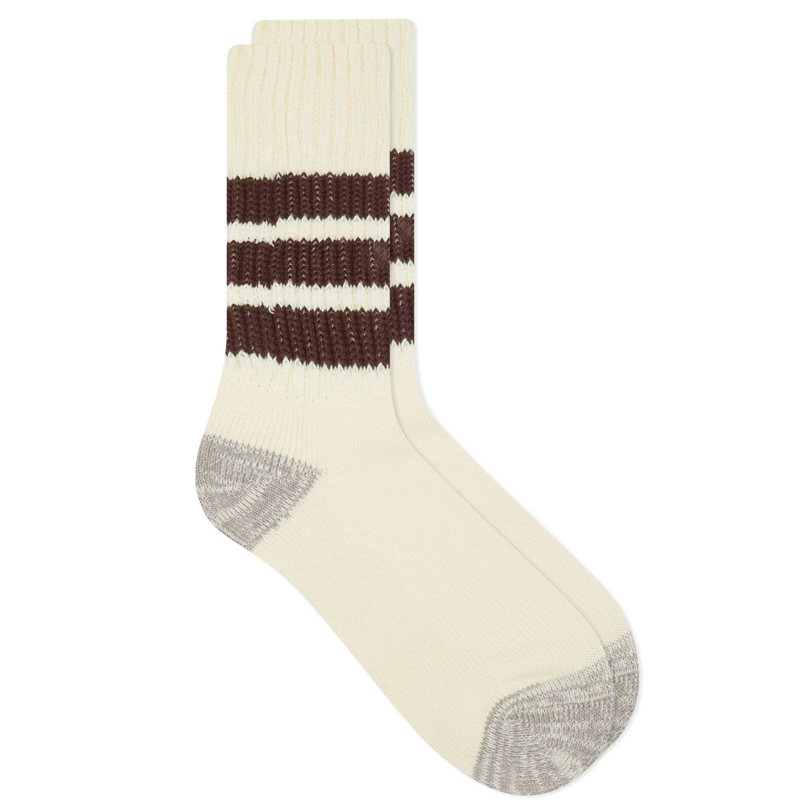 Rototo Coarse Ribbed Old School Crew Sock Brown | END. (KR)