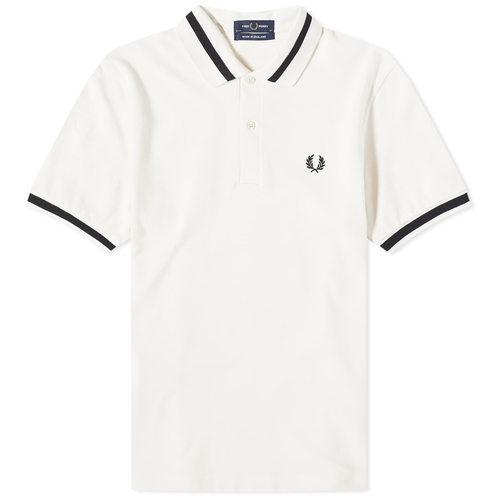 Fred Perry Single Tipped Polo Ecru And Black End Hk