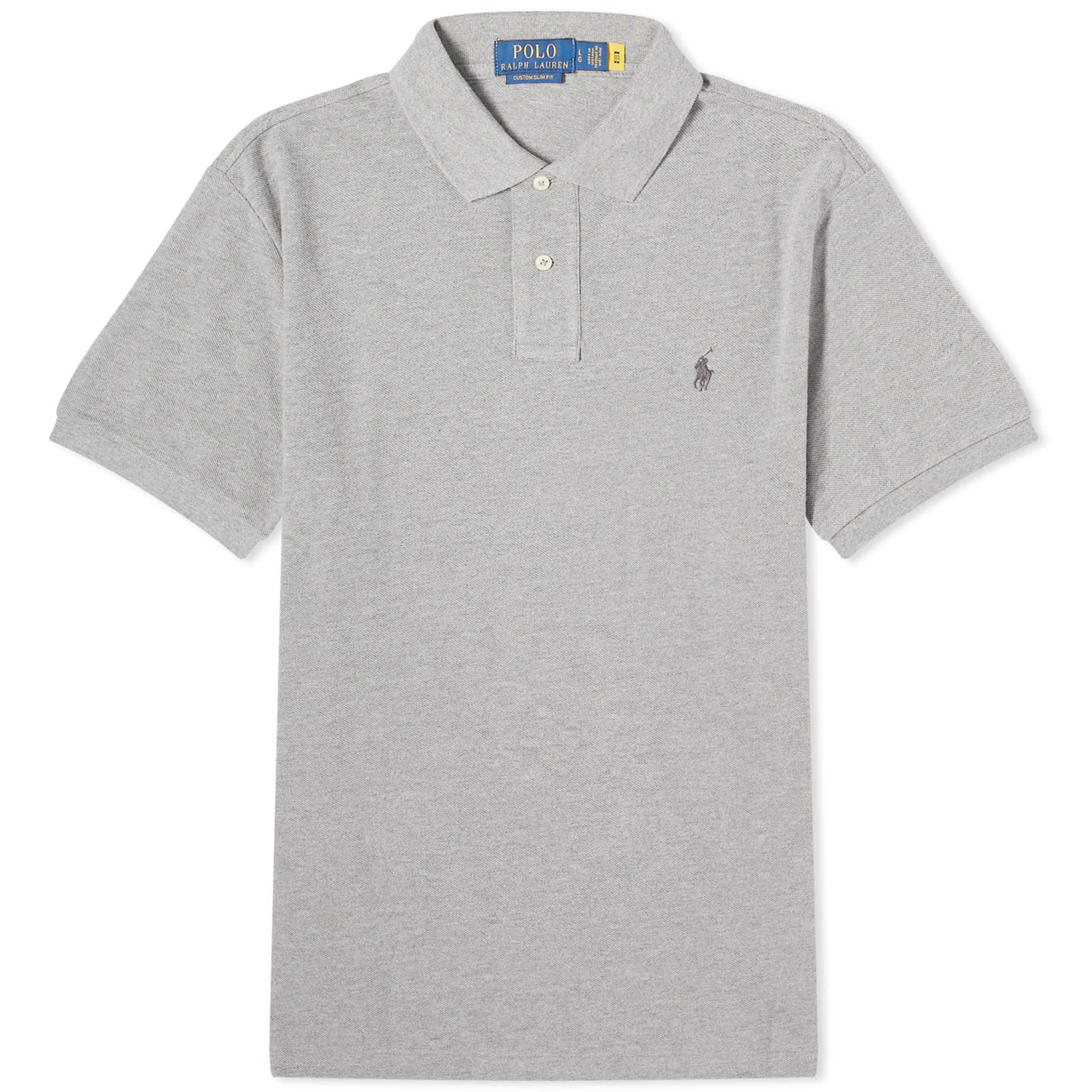 Polo Ralph Lauren Custom Fit Polo Steel Heather | END. (AR)