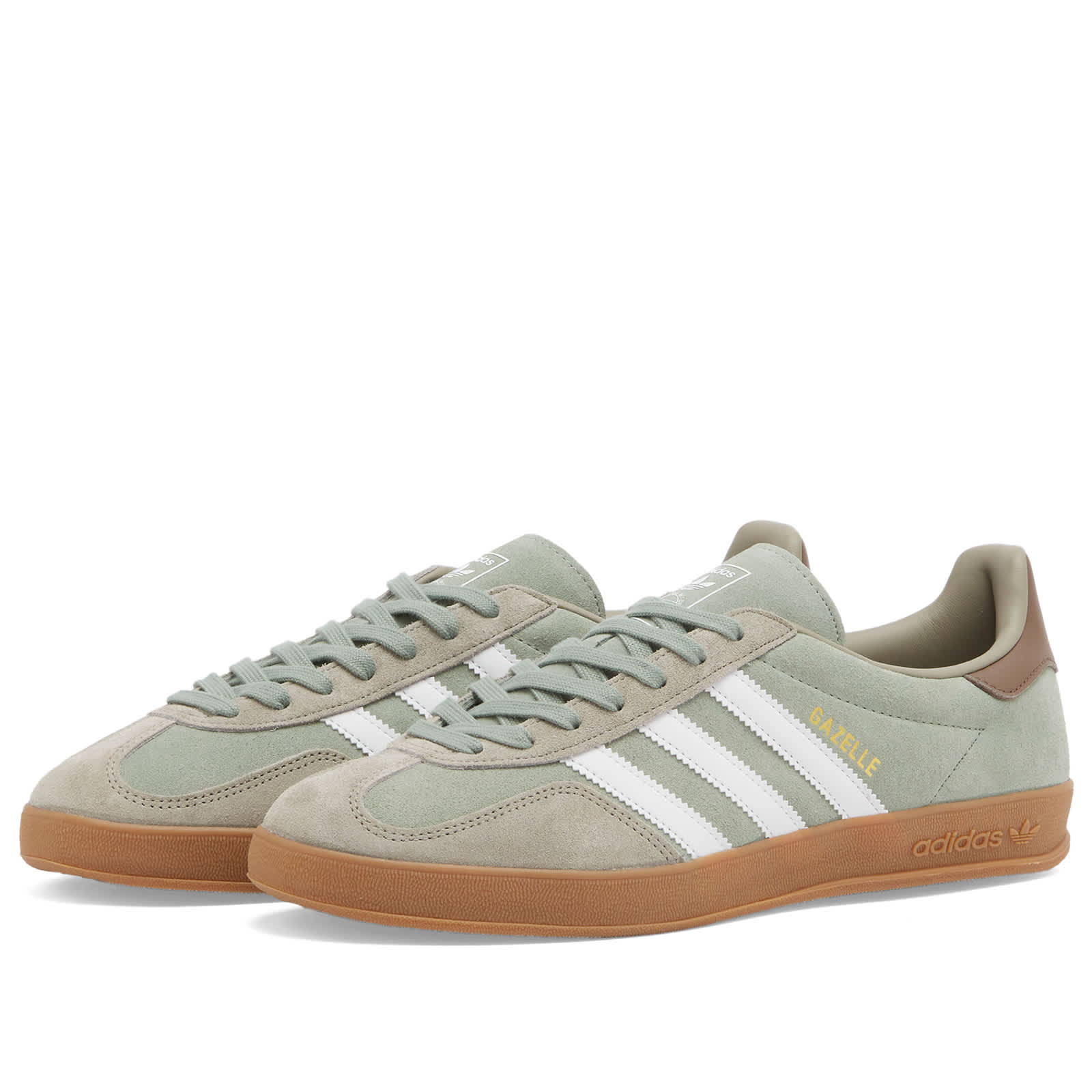 Adidas Gazelle Indoor Sneaker Silver Pebble, Green & White | END. (US)
