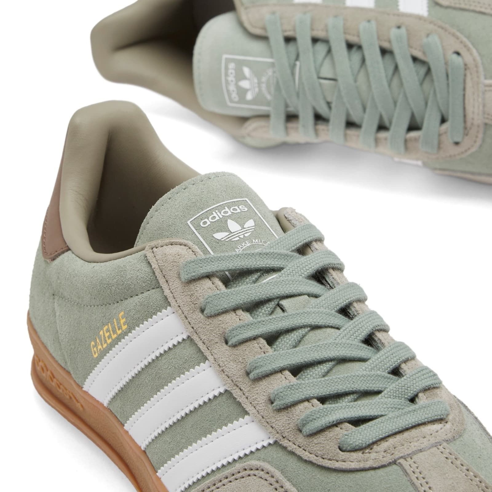 Adidas Gazelle Indoor Sneaker Silver Pebble, Green & White | END. (US)