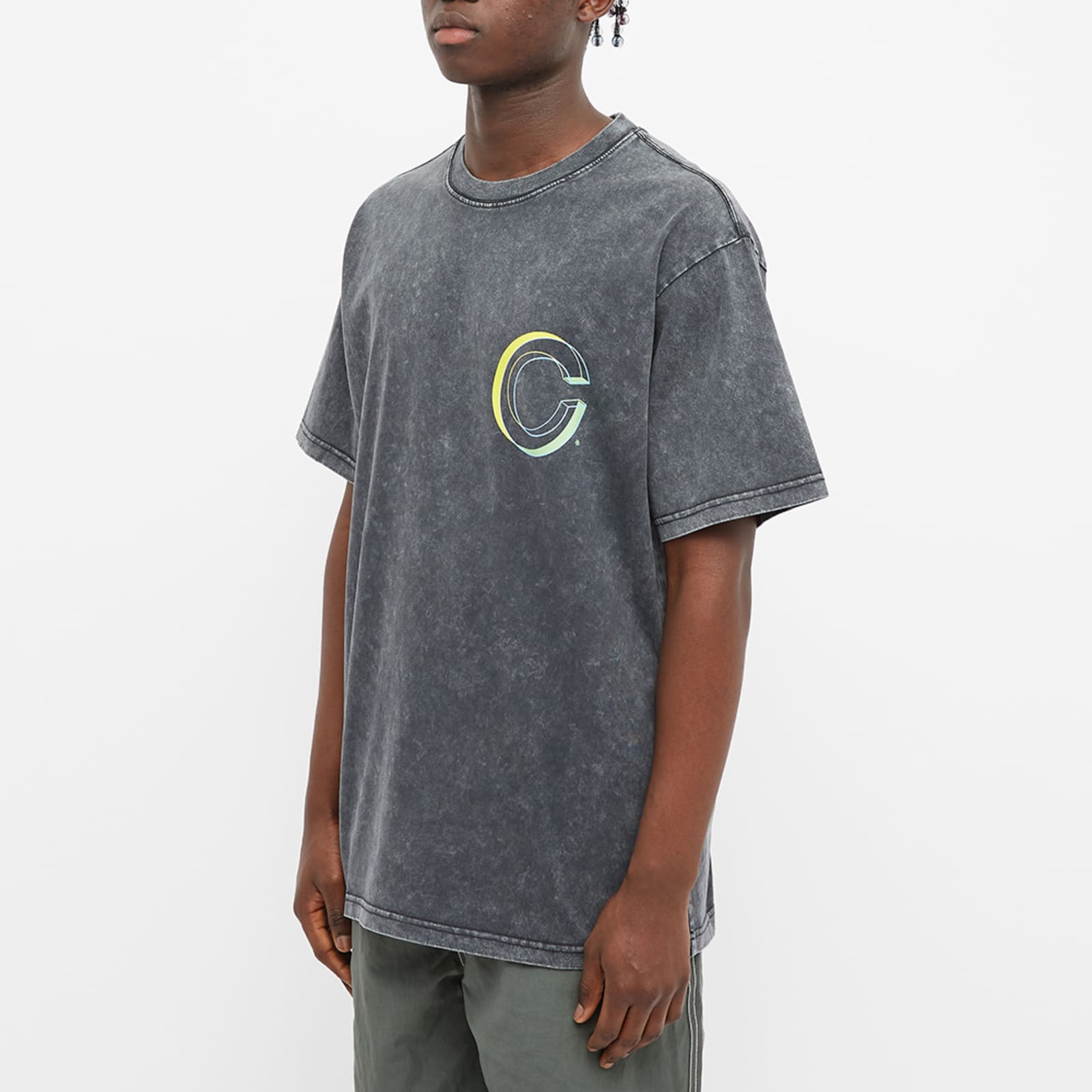 CLOT Acid Wash Globe Logo T-Shirt Black | END. (KR)