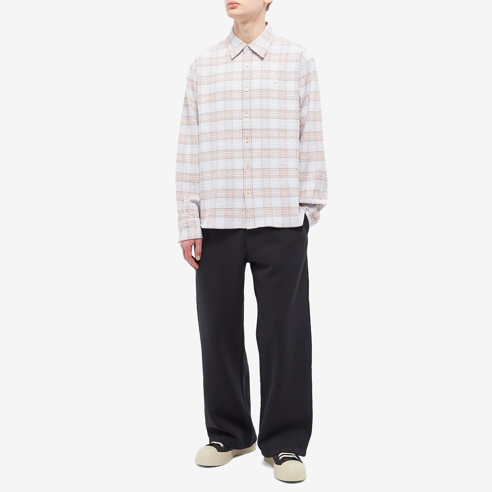 Acne Studios Sarlie Flannel Check Face Shirt Light Blue & Pink | END. (KR)