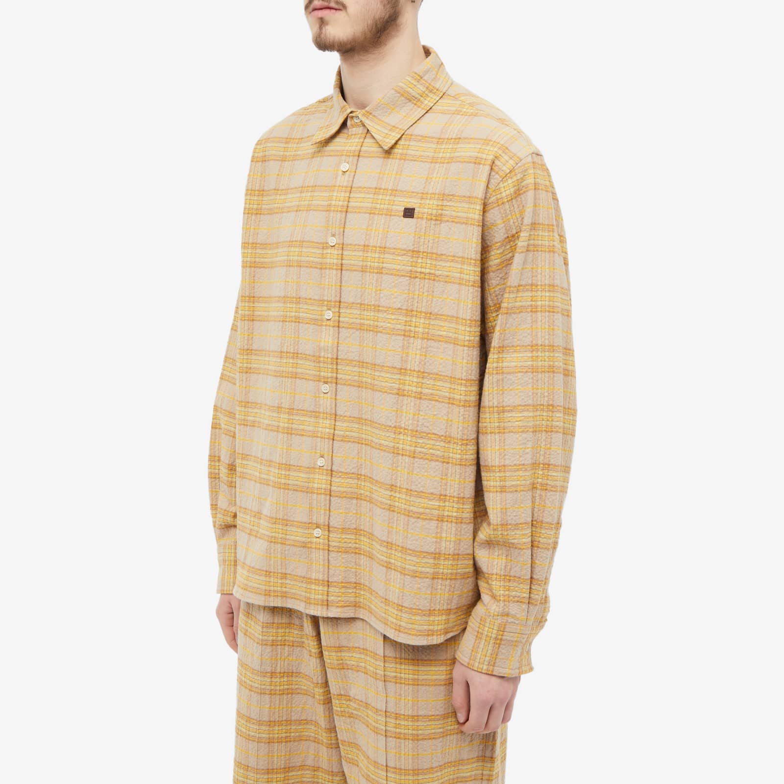 Acne Studios Sarlie Flannel Check Face Shirt Brown & Orange | END. (AR)