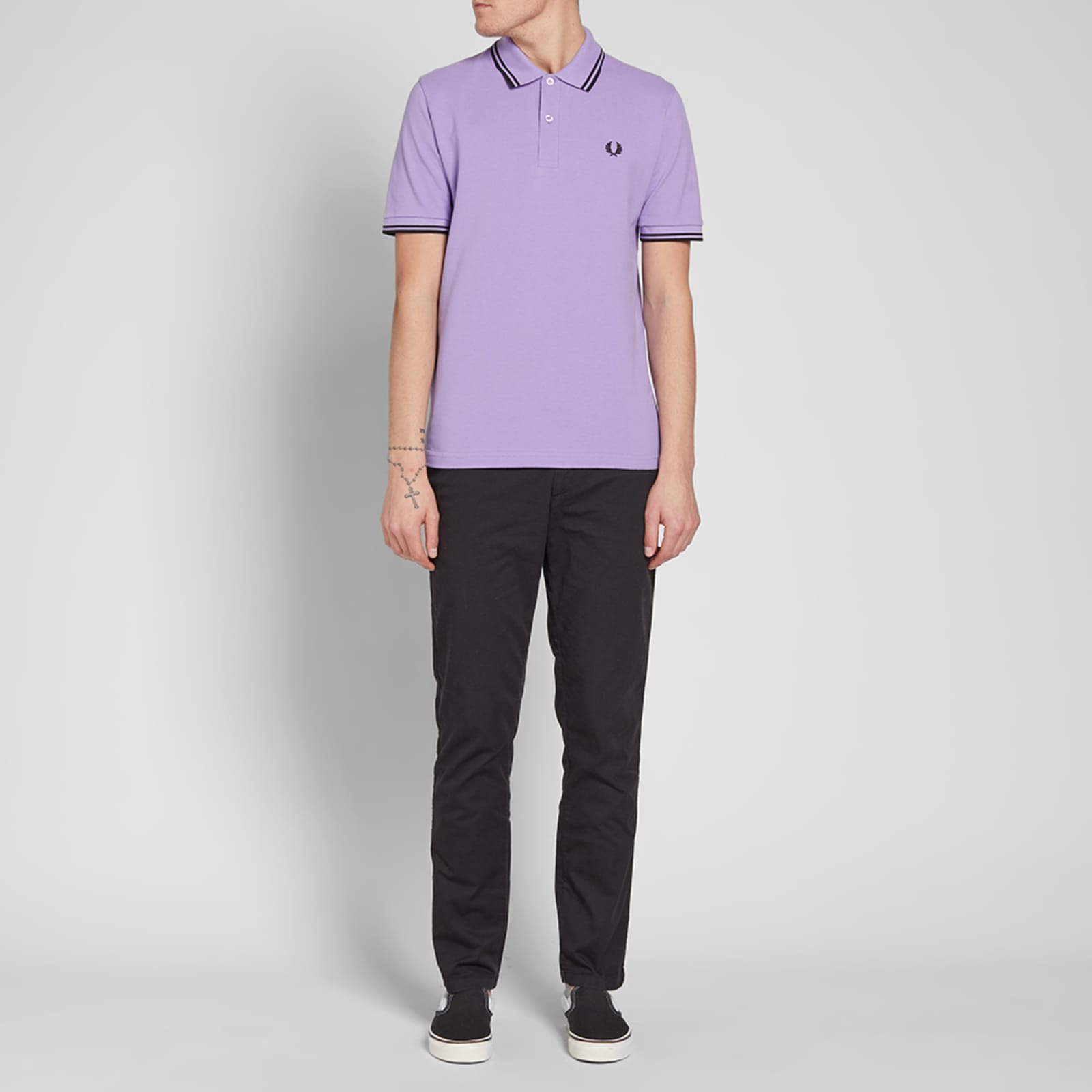 Fred Perry Reissues Original Twin Tipped Polo Soft Lilac & Black | END ...